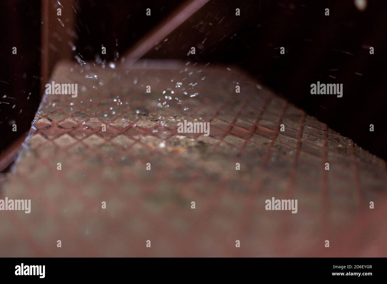 Rain Water On The Concrete Walkway High Resolution Stock Photography ...