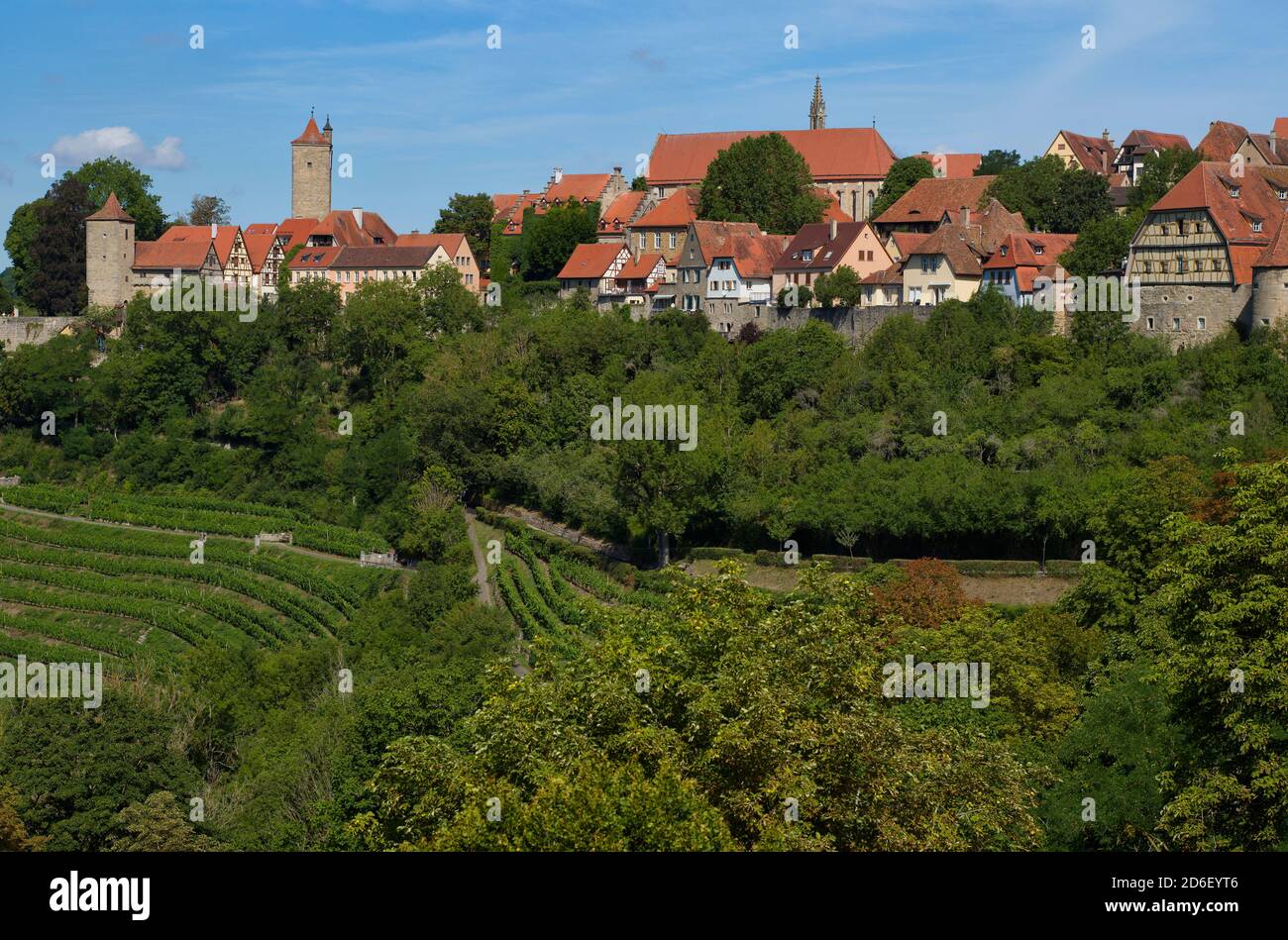 Rothenburg ob der Tauber, city wall and castle gate, Franconia, Bavaria ...