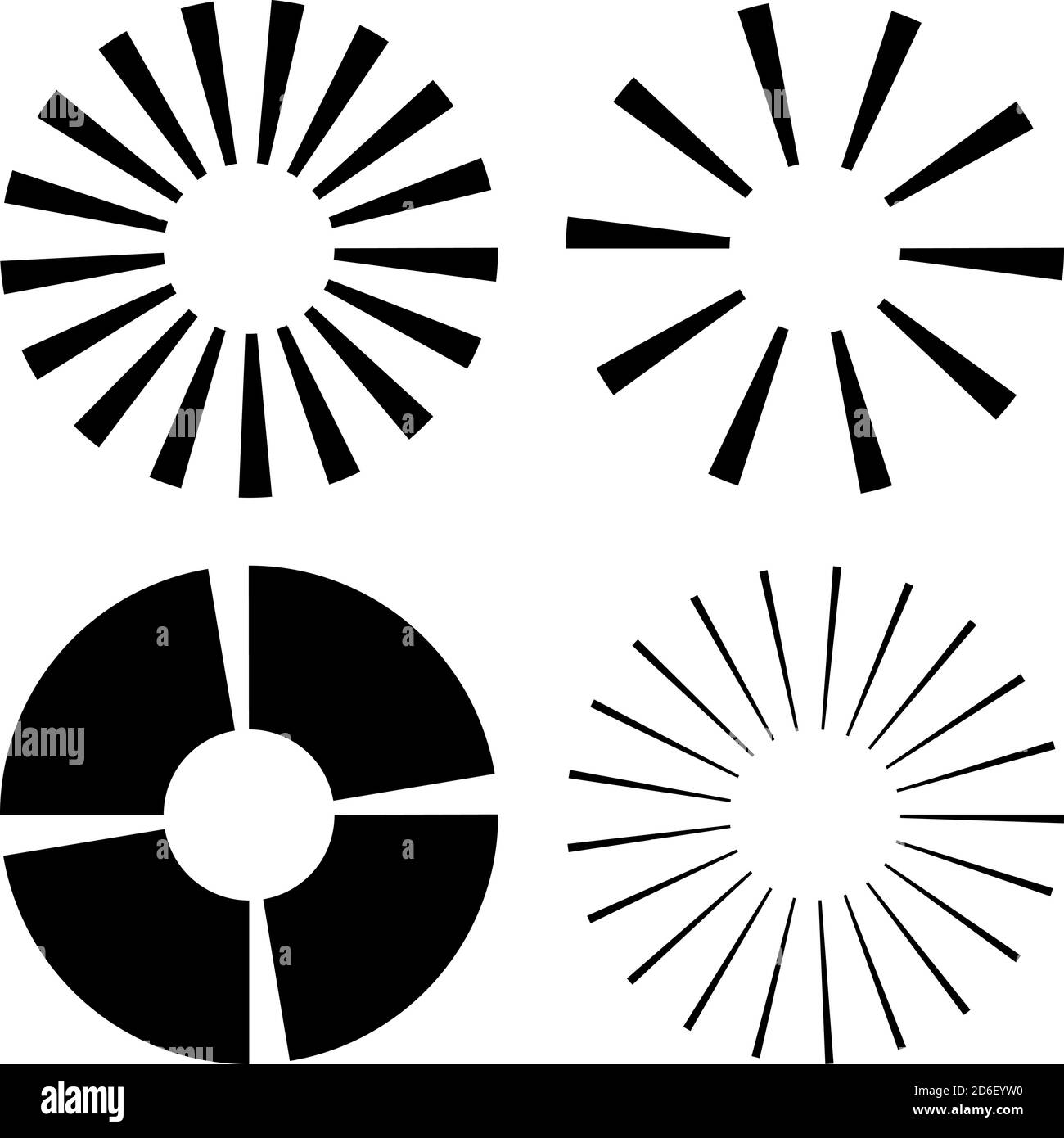 Set of Circular radial, radiating lines, beams, rays. Geometric circle ...