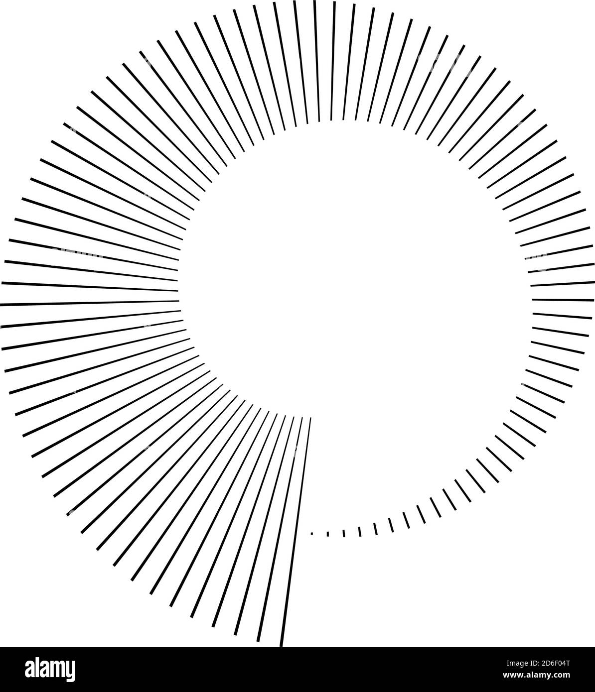 Circular radial, radiating lines, beams, rays. Geometric circle vector ...