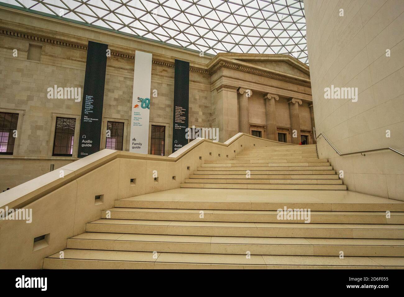 Interior and exhibits from different parts of the famous British Museum ...