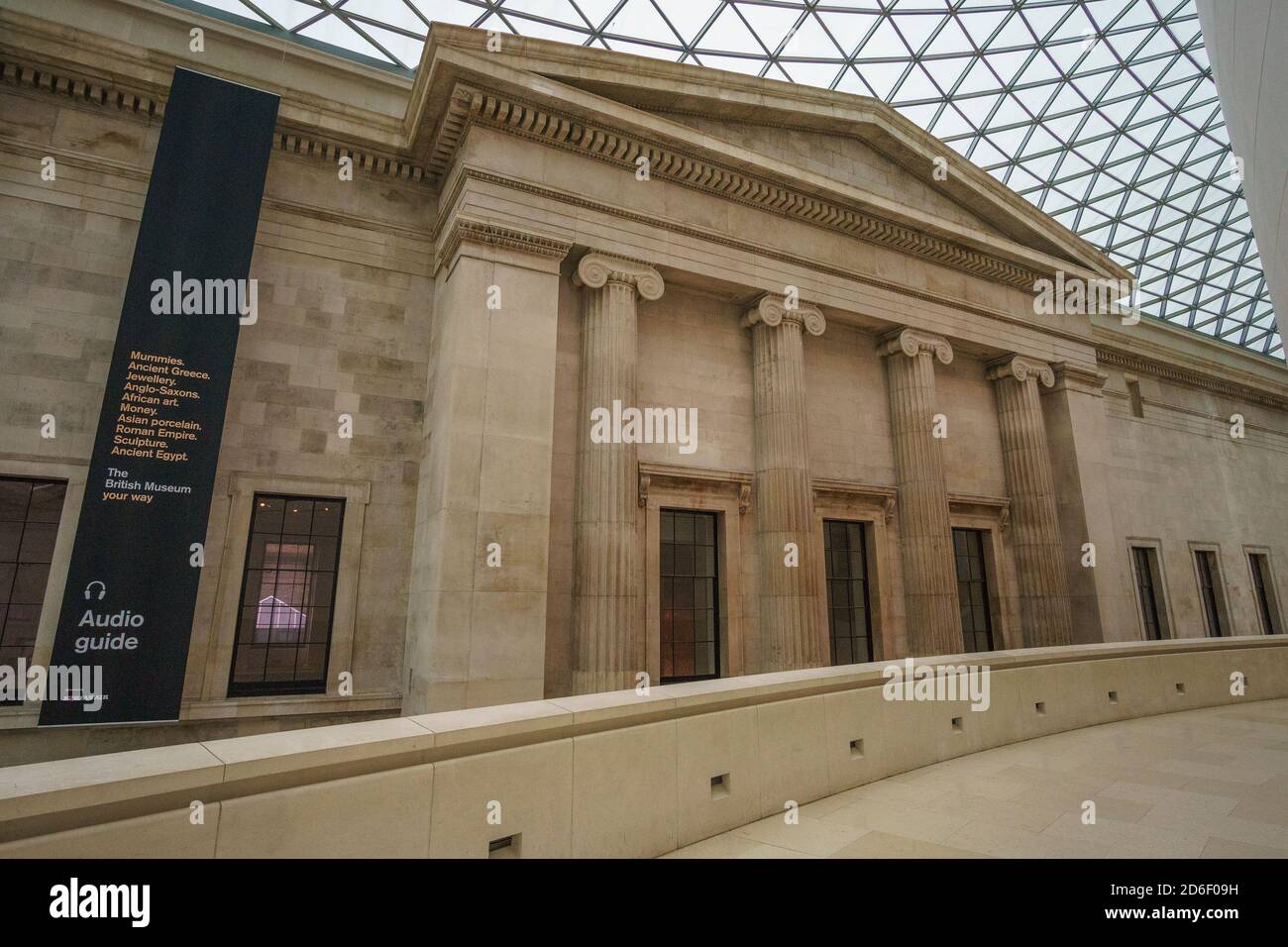 Interior and exhibits from different parts of the famous British Museum ...