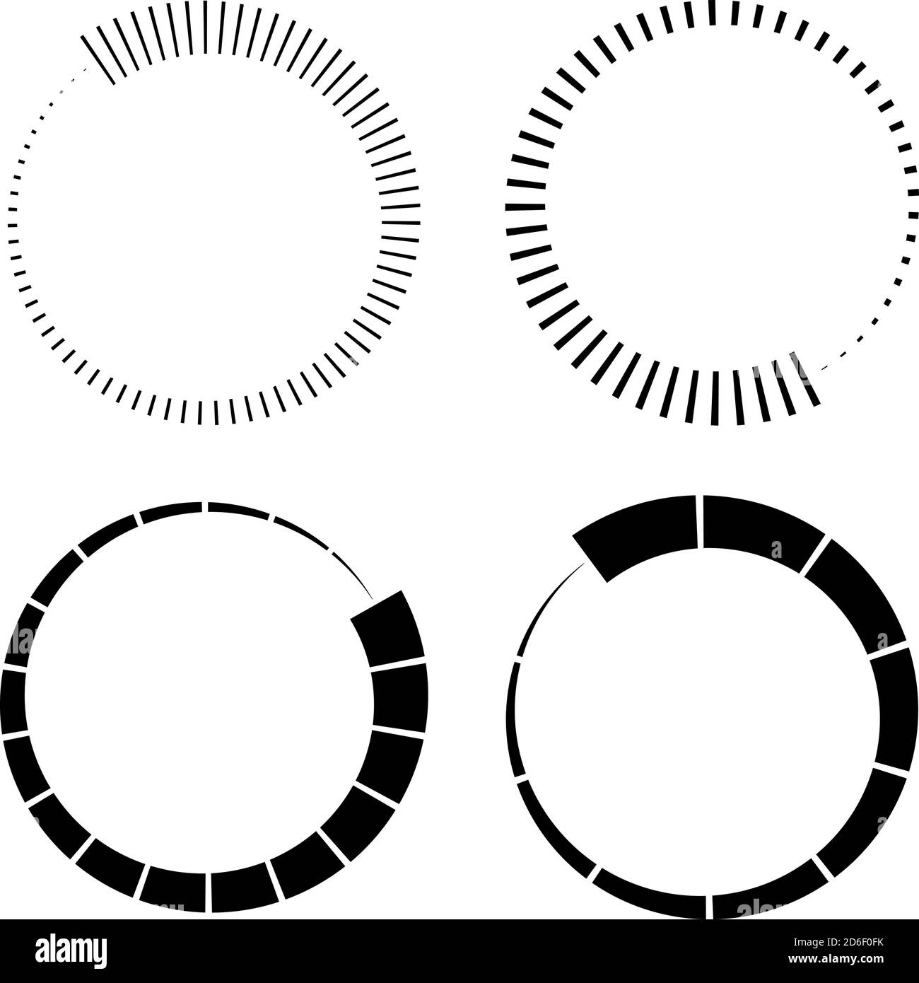 Set of Circular radial, radiating lines, beams, rays. Geometric circle ...