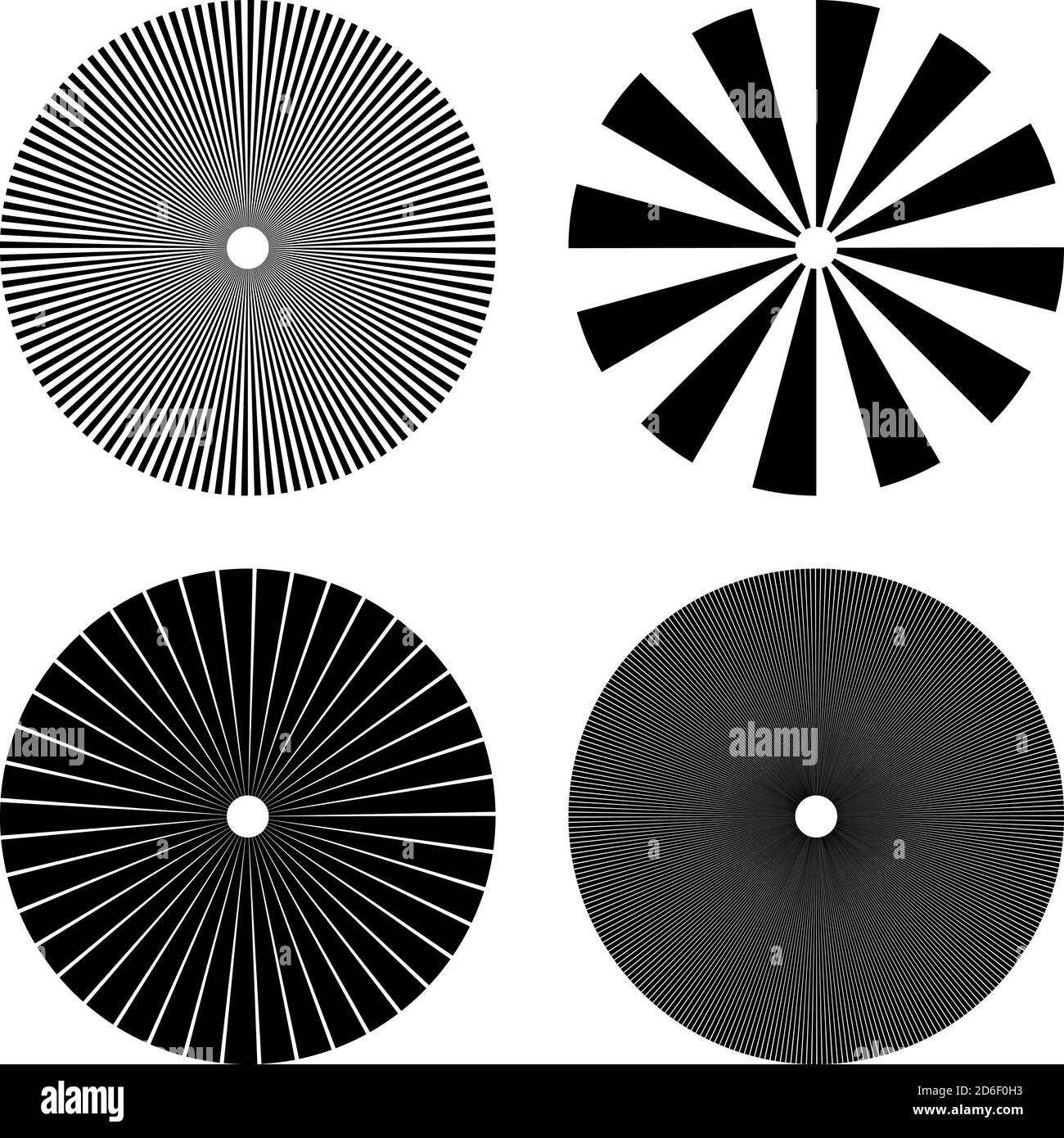 Set of Circular radial, radiating lines, beams, rays. Geometric circle ...