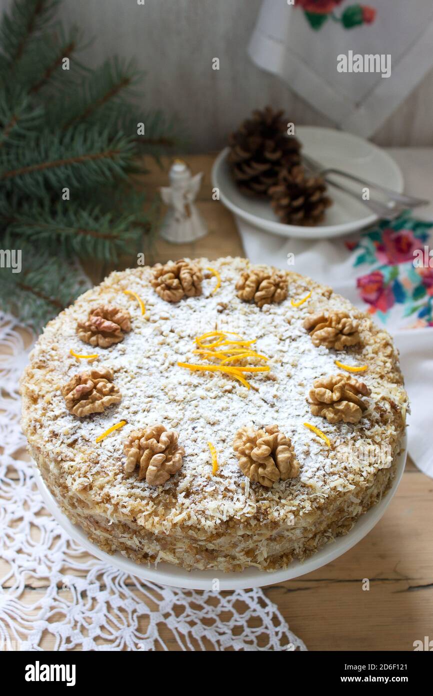 Walnut cake Julfa, a traditional Christmas dessert in Romania and ...