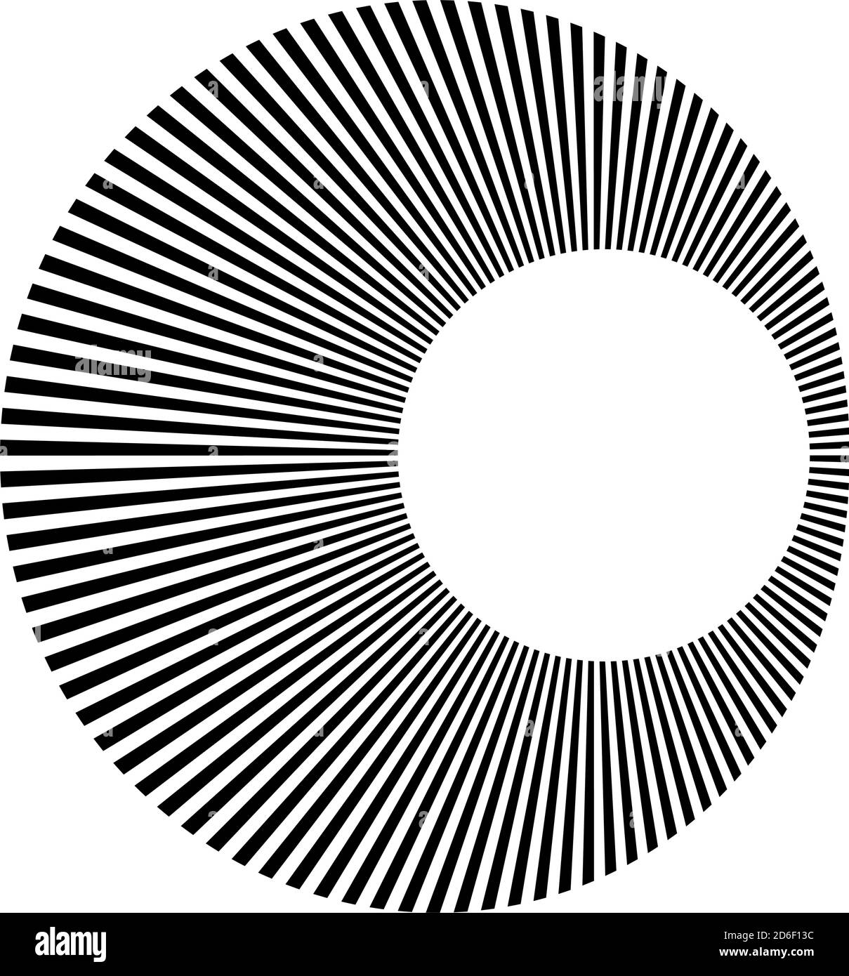 Circular radial, radiating lines, beams, rays. Geometric circle vector ...