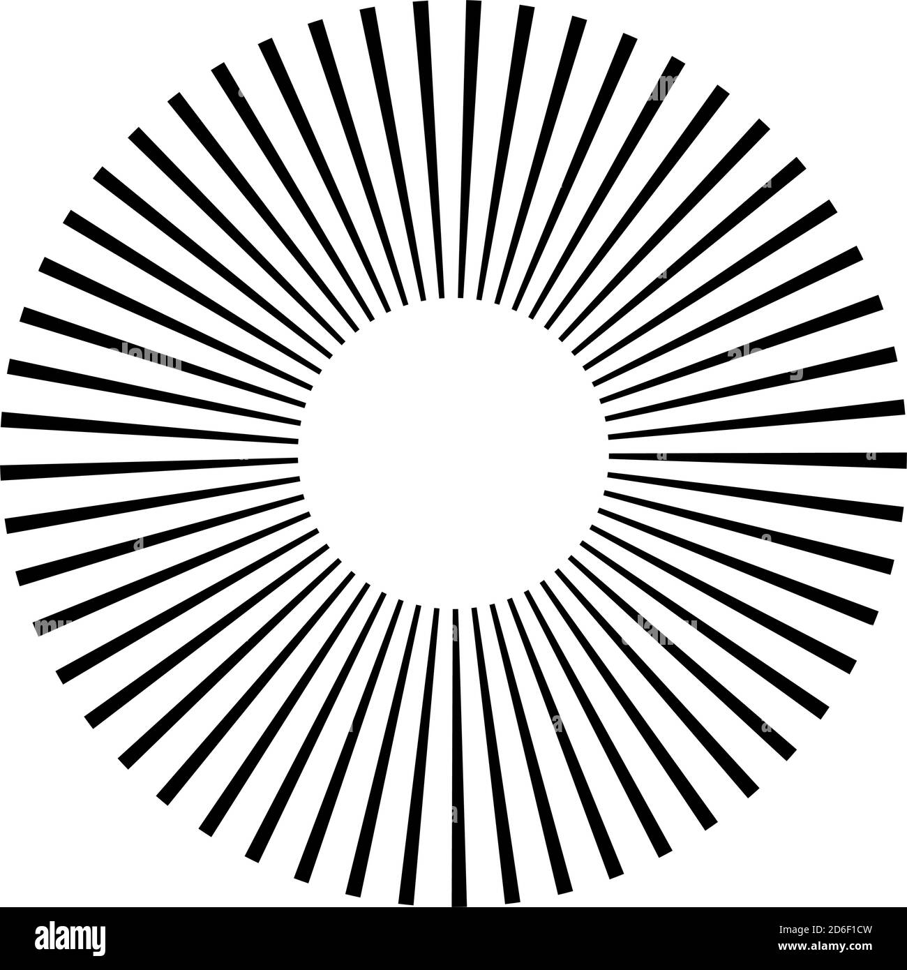 Circular radial, radiating lines, beams, rays. Geometric circle vector ...