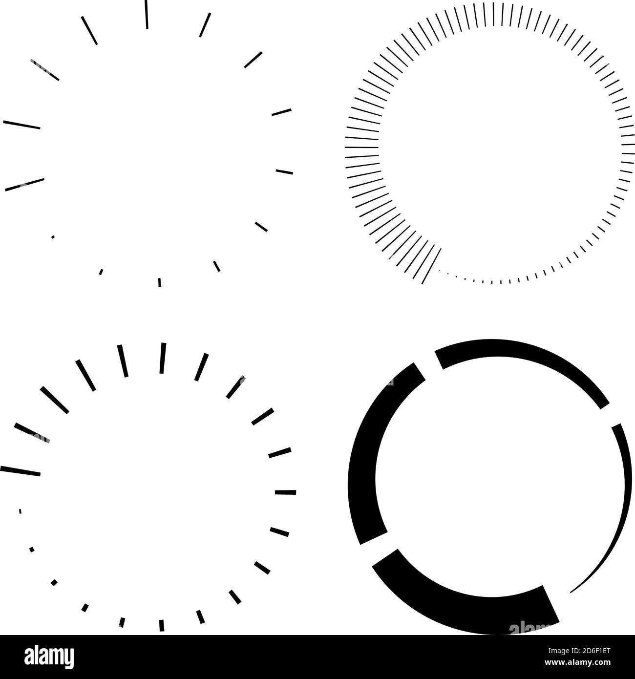 Set of Circular radial, radiating lines, beams, rays. Geometric circle ...