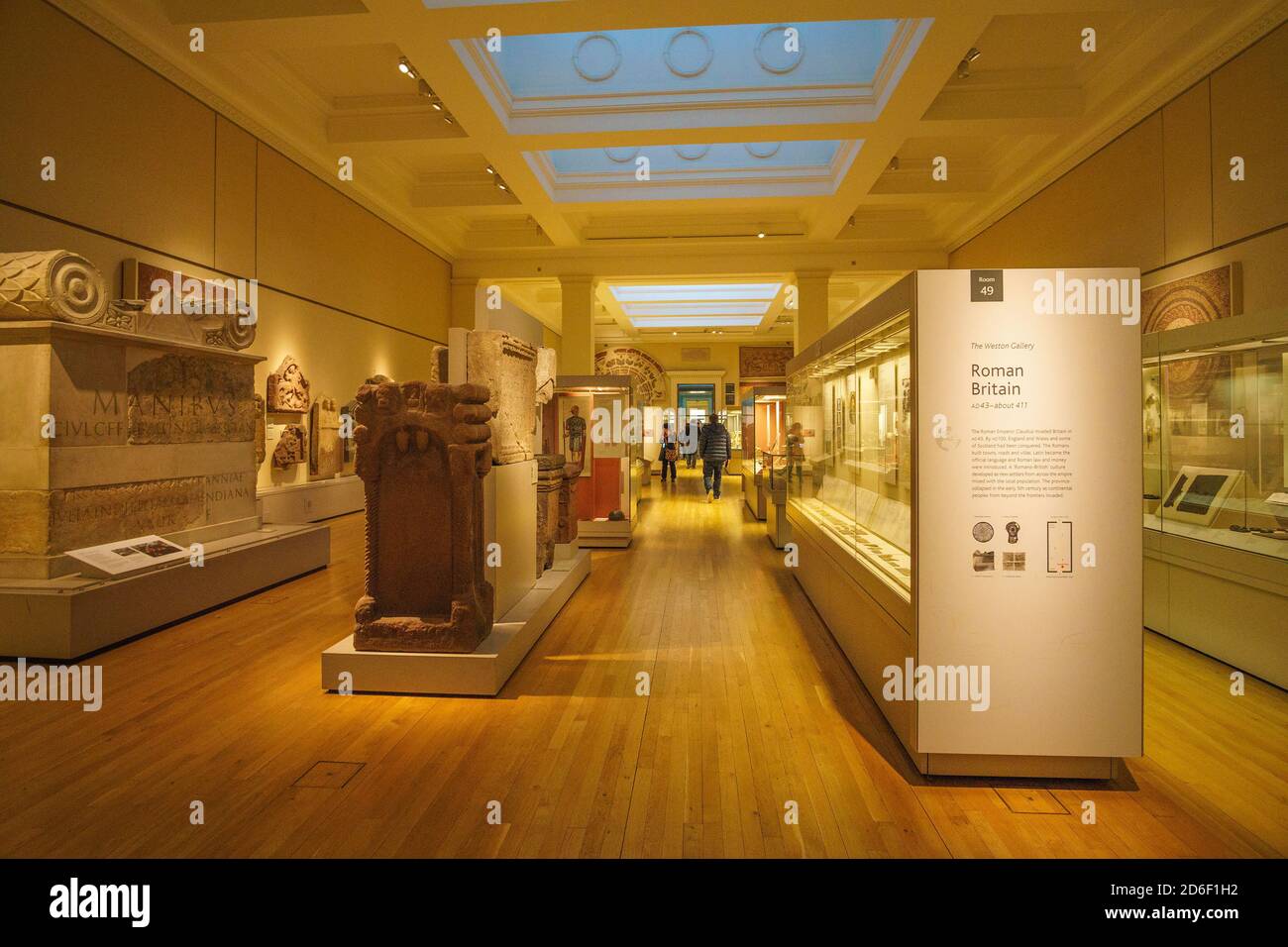 Interior and exhibits from different parts of the famous British Museum ...