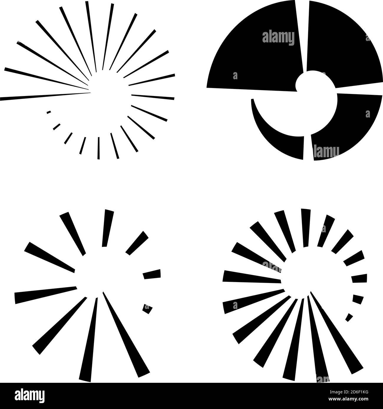 Set of Circular radial, radiating lines, beams, rays. Geometric circle ...