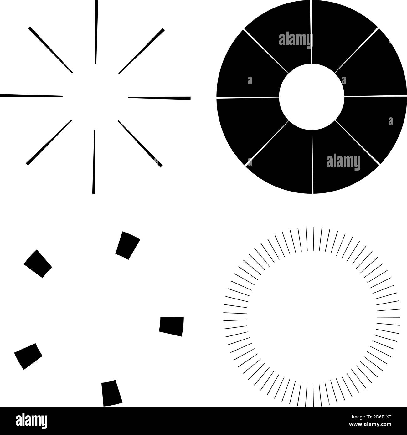 Set of Circular radial, radiating lines, beams, rays. Geometric circle ...