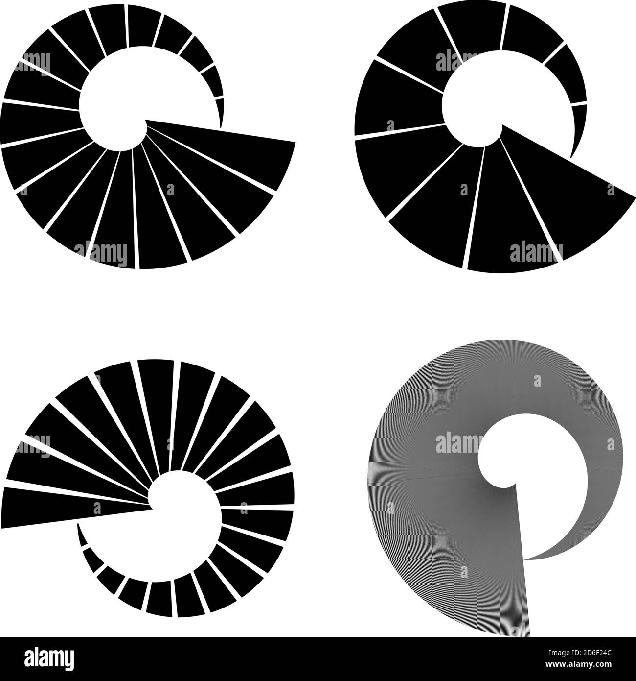 Set of Circular radial, radiating lines, beams, rays. Geometric circle ...