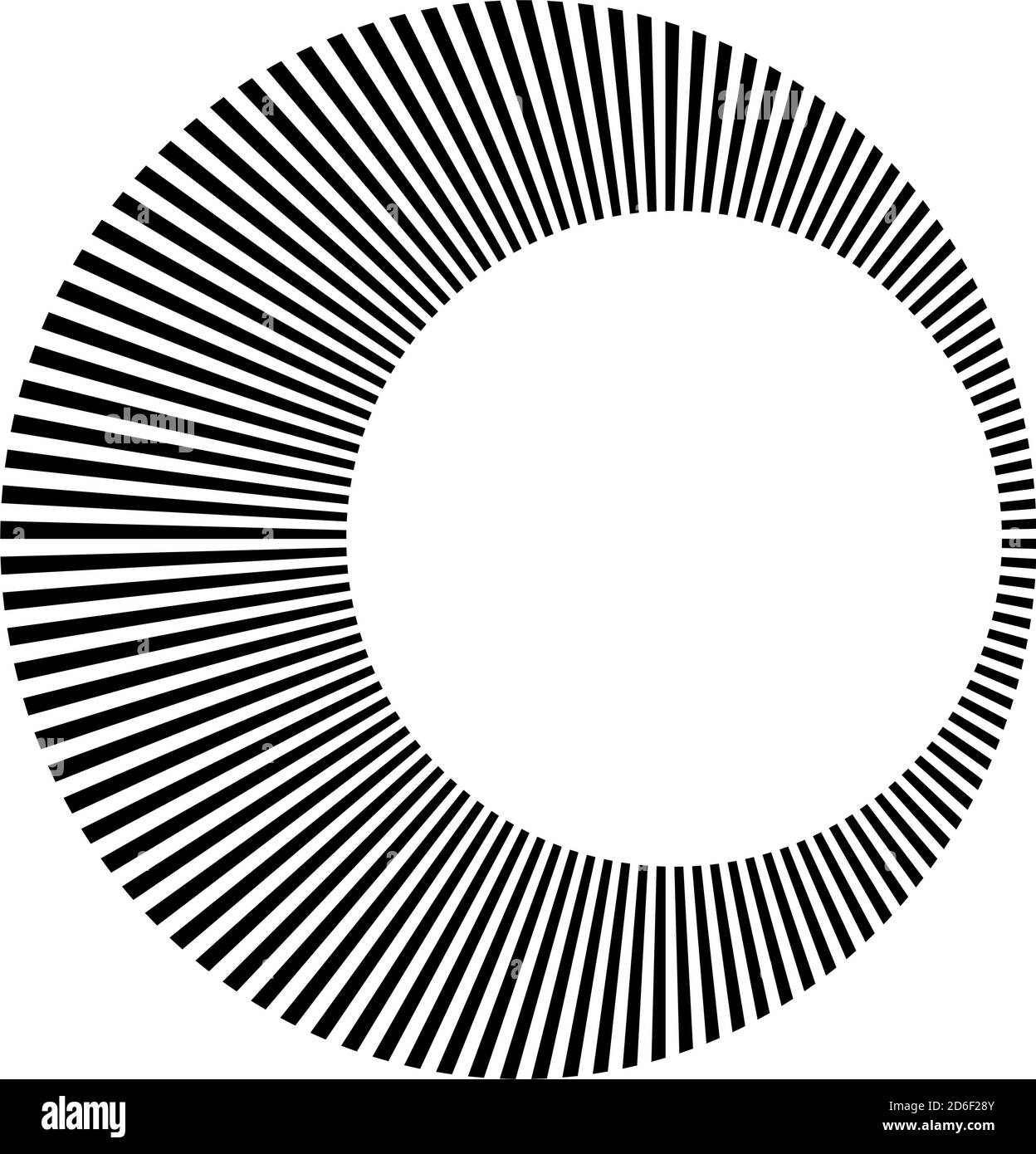 Circular radial, radiating lines, beams, rays. Geometric circle vector ...