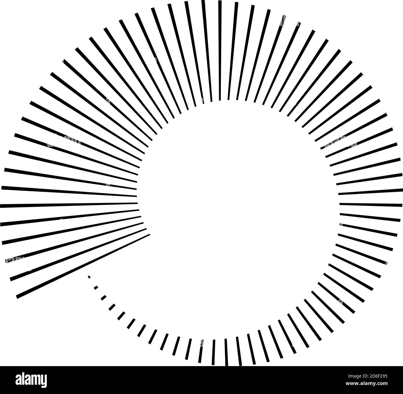 Circular radial, radiating lines, beams, rays. Geometric circle vector ...