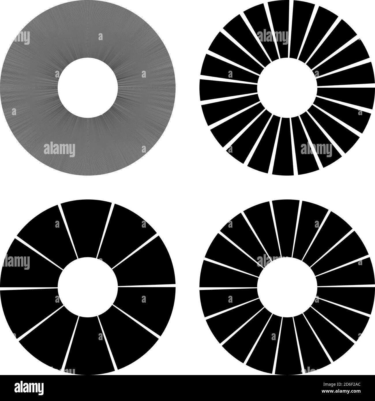 Set of Circular radial, radiating lines, beams, rays. Geometric circle ...