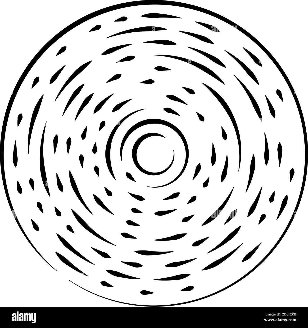 Radial, radiating lines abstract burst element. Concentric whirligig ...