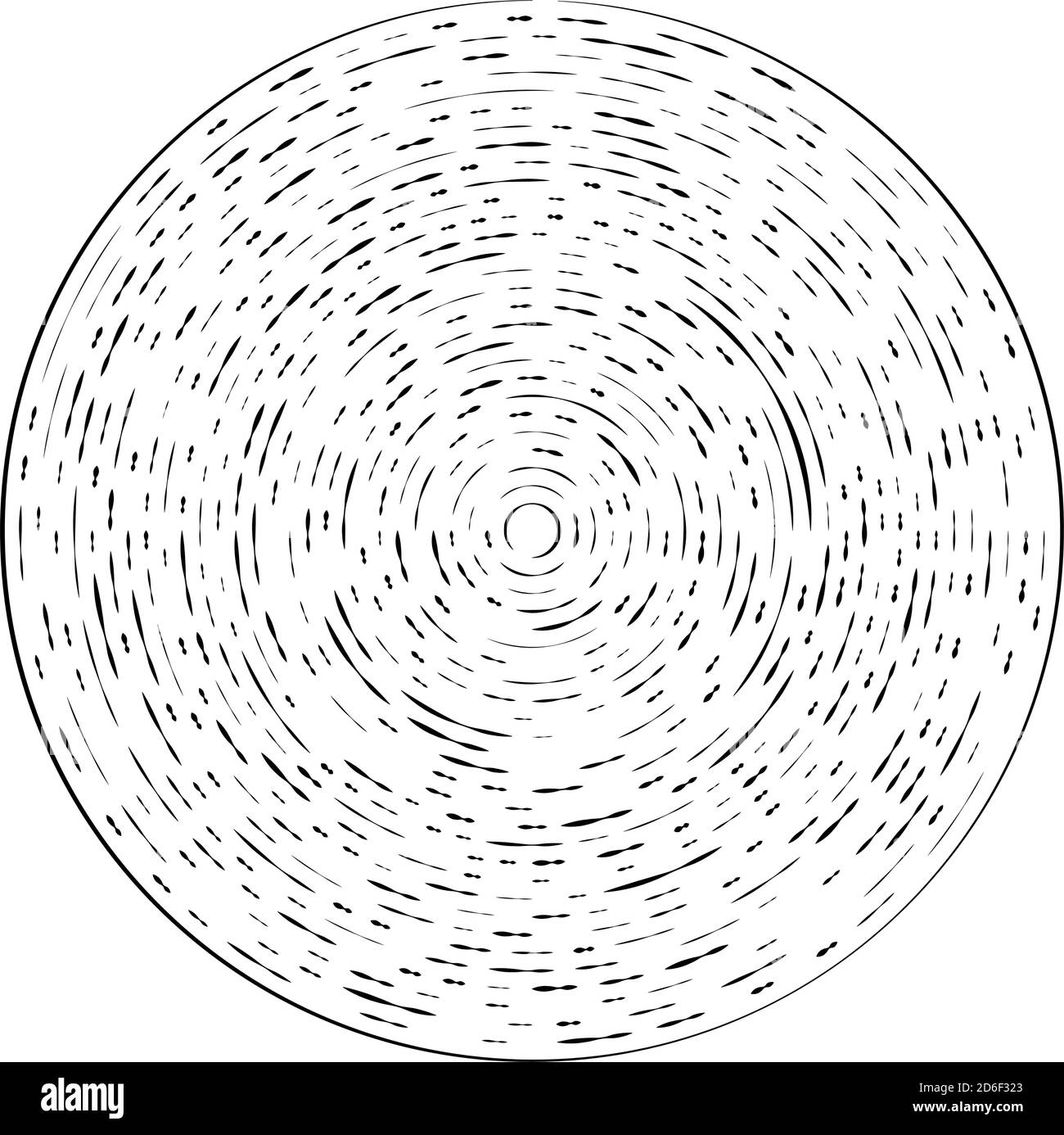 Radial, radiating lines abstract burst element. Concentric whirligig ...