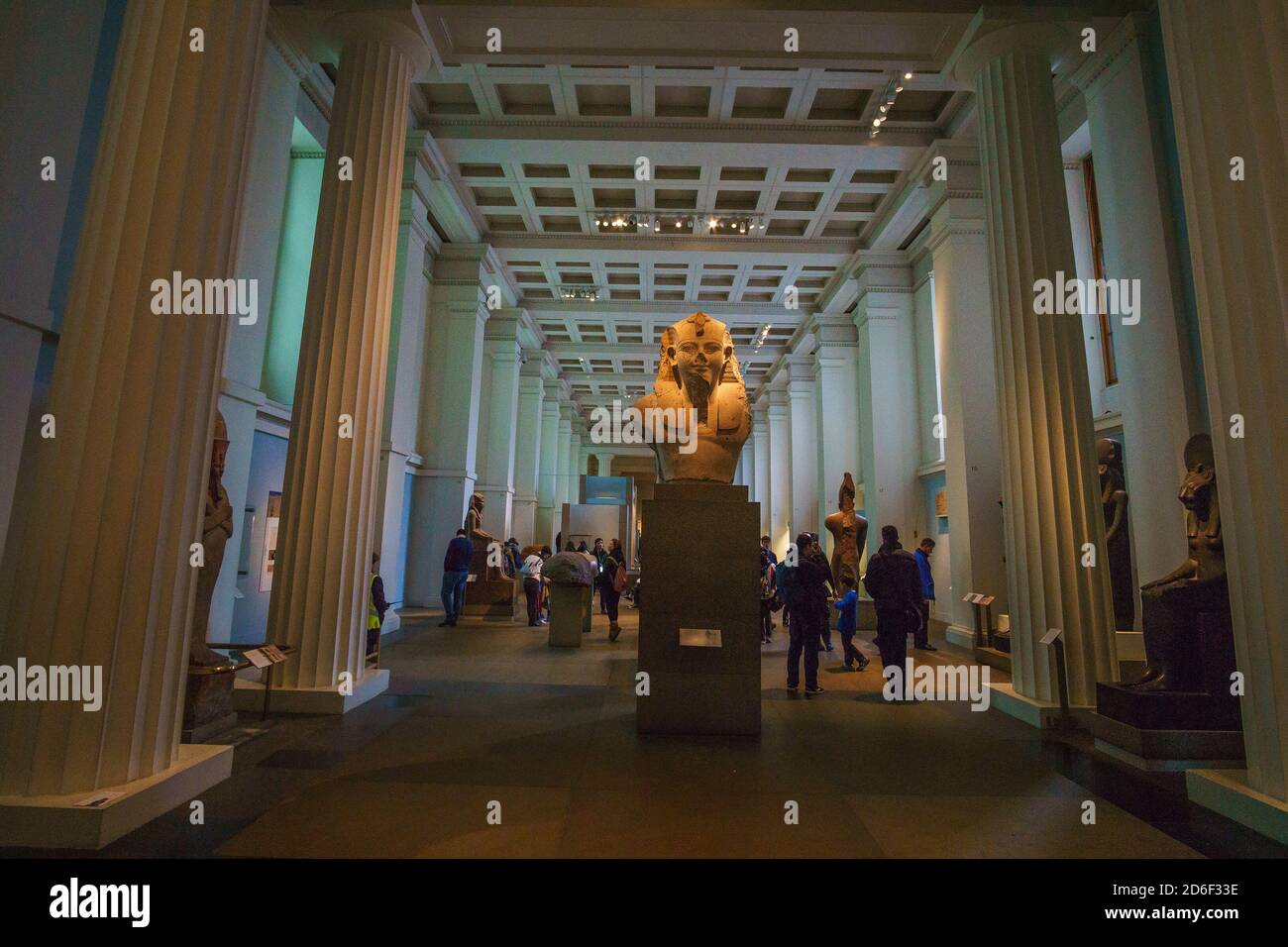 Interior and exhibits from different parts of the famous British Museum ...