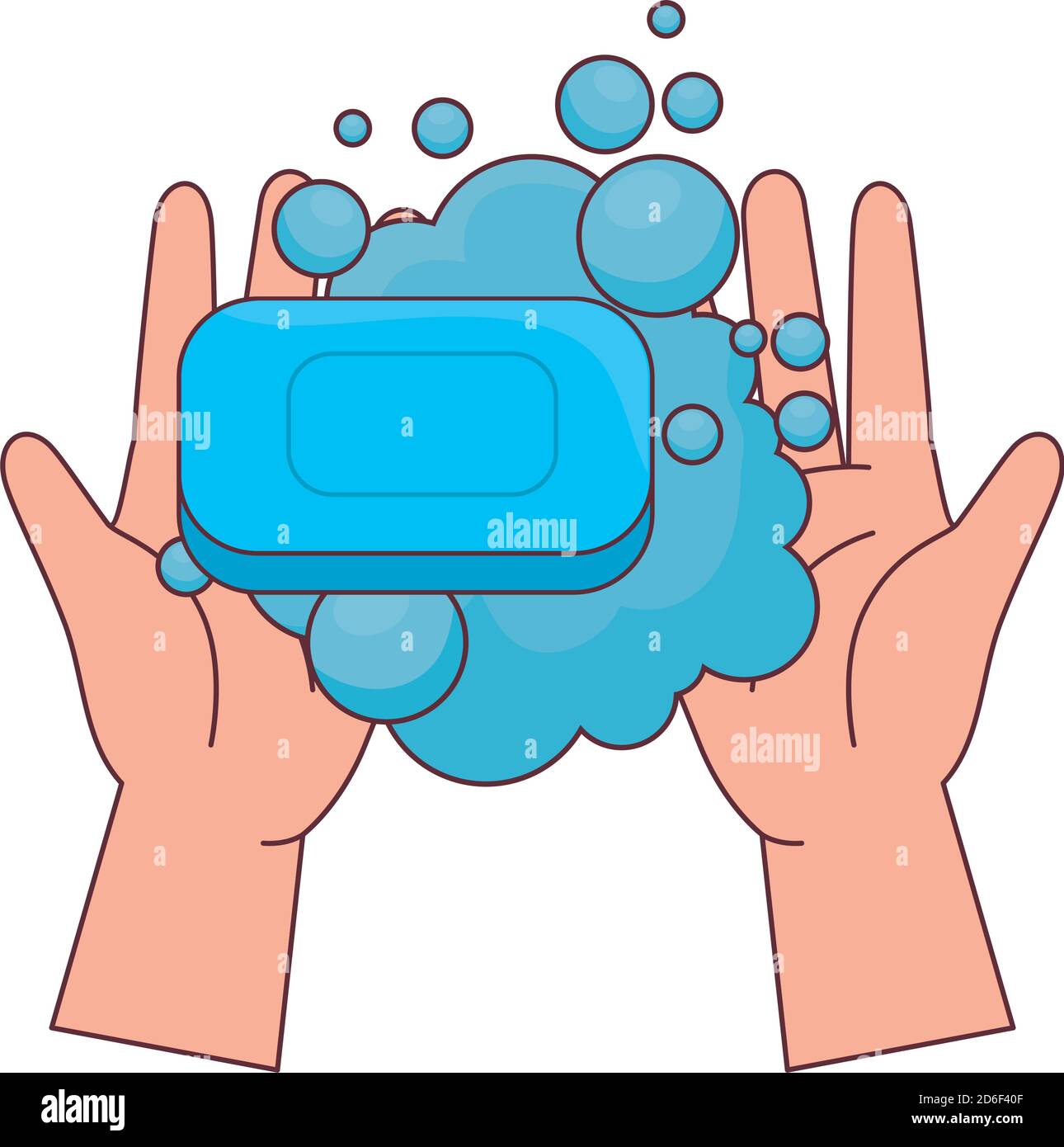 hands washing with bubbles and soap vector design Stock Vector Image ...