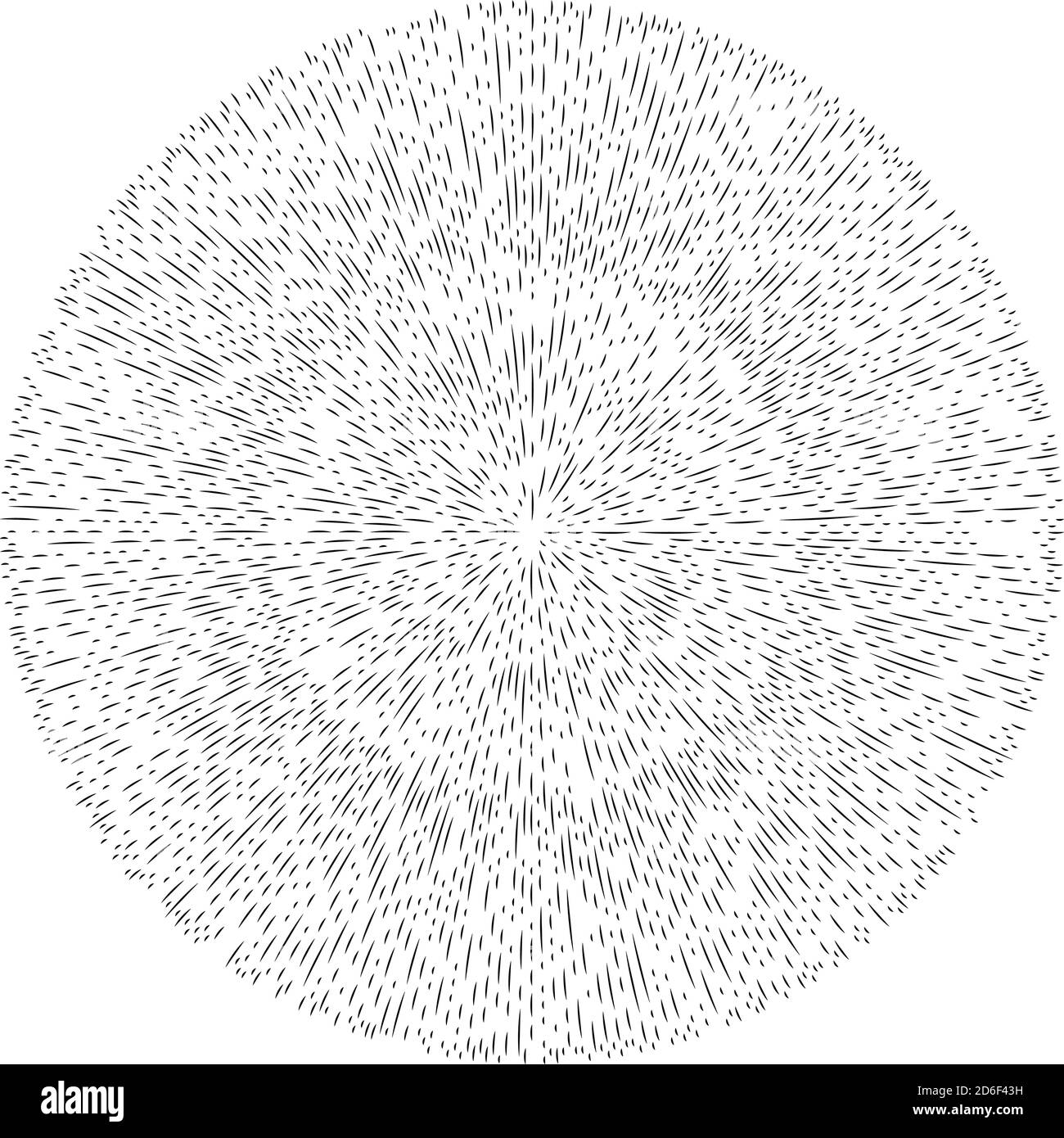 Radial, radiating lines abstract burst element. Concentric whirligig ...