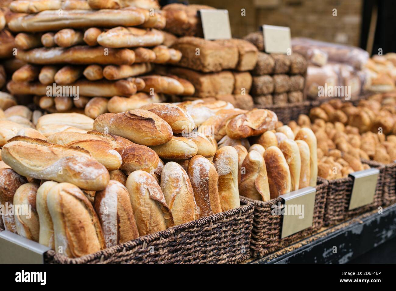 Traditional bread and baguettes in the Jerusalem market, Israel ...