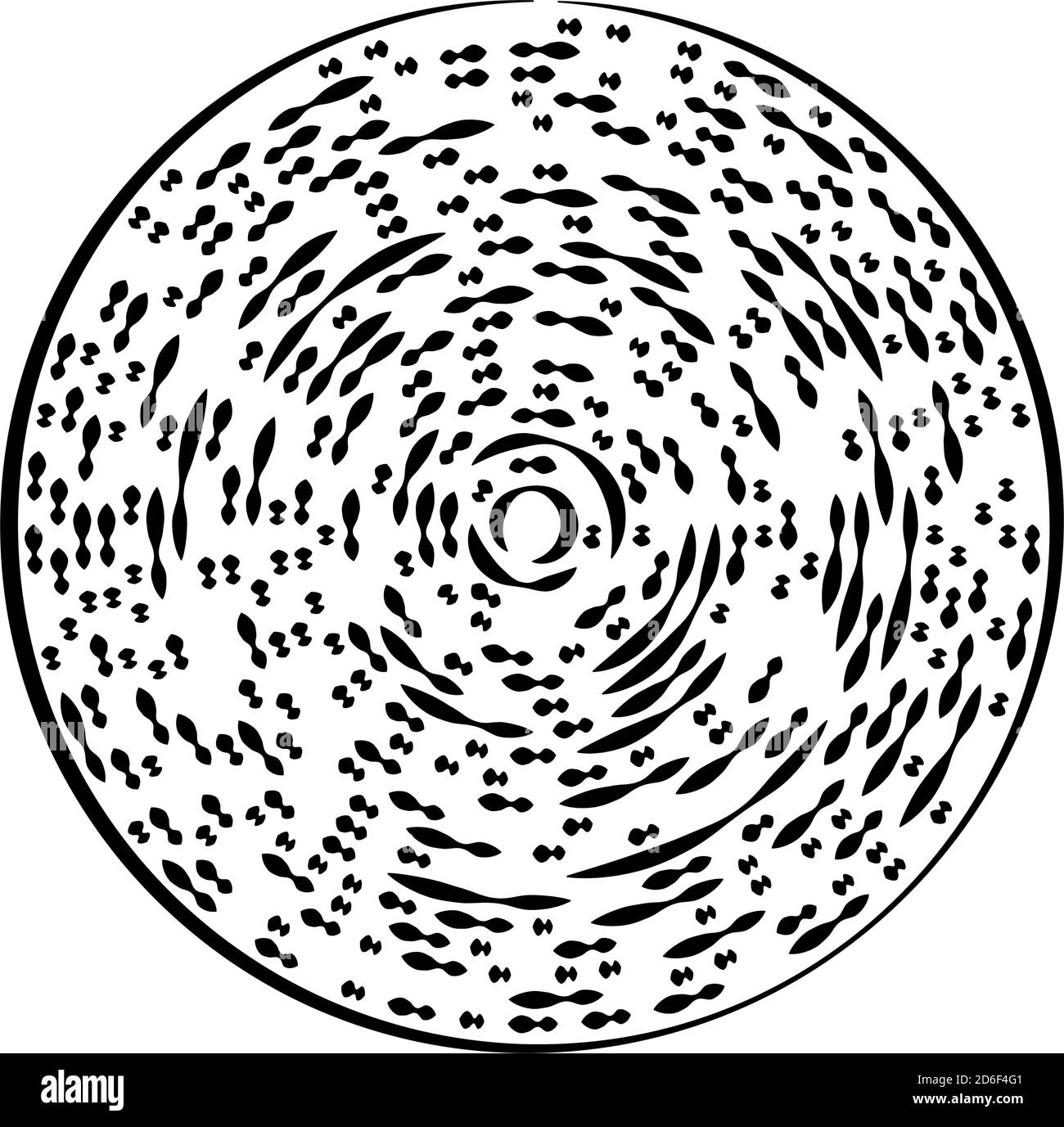 Radial, radiating lines abstract burst element. Concentric whirligig ...
