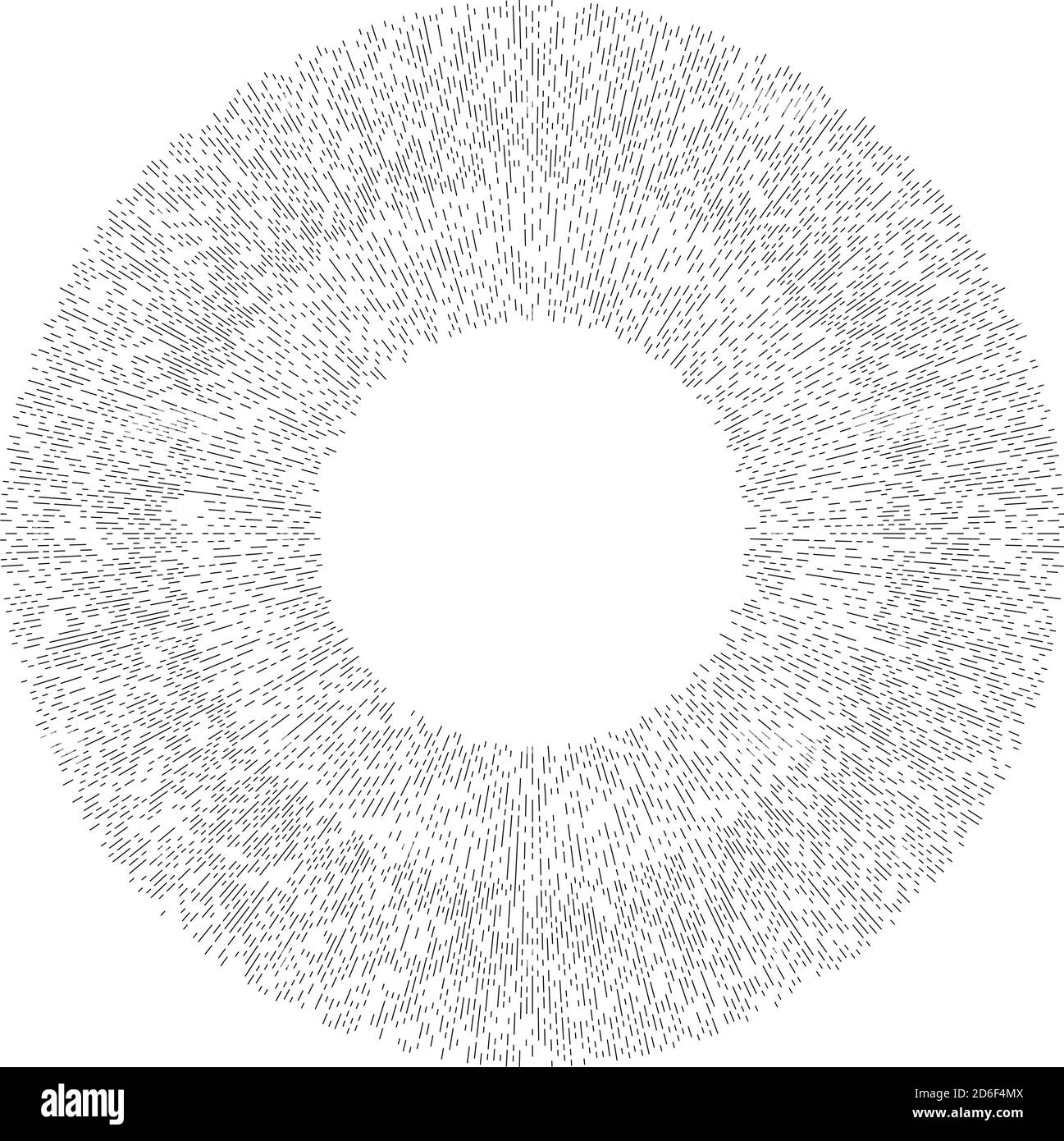 Radial, radiating lines abstract burst element. Concentric whirligig ...