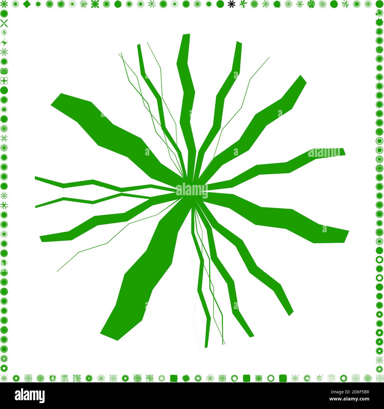 Green, organic-angular geometric generative art shapes, abstract vector ...