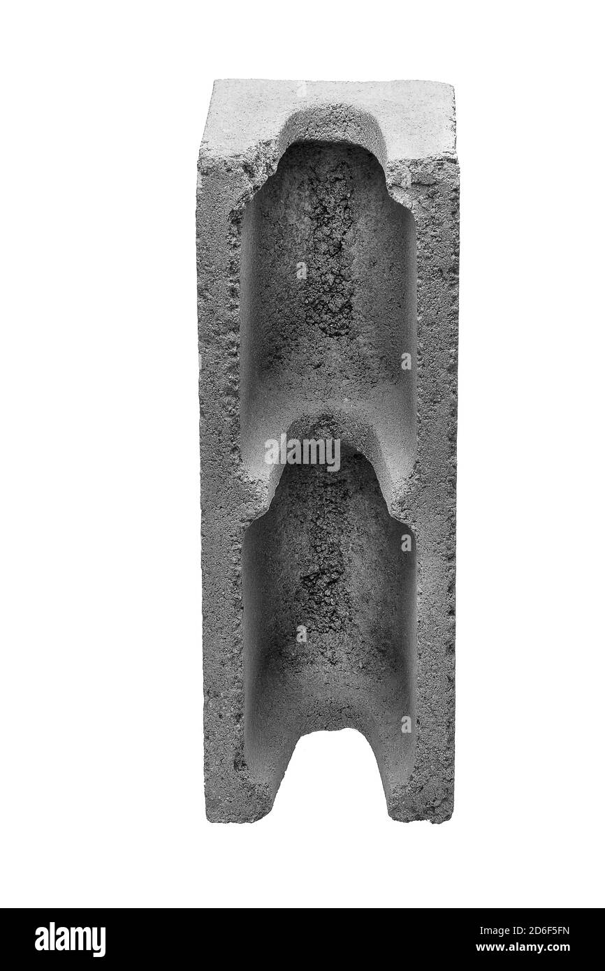 types of concrete blocks on white background Stock Photo - Alamy