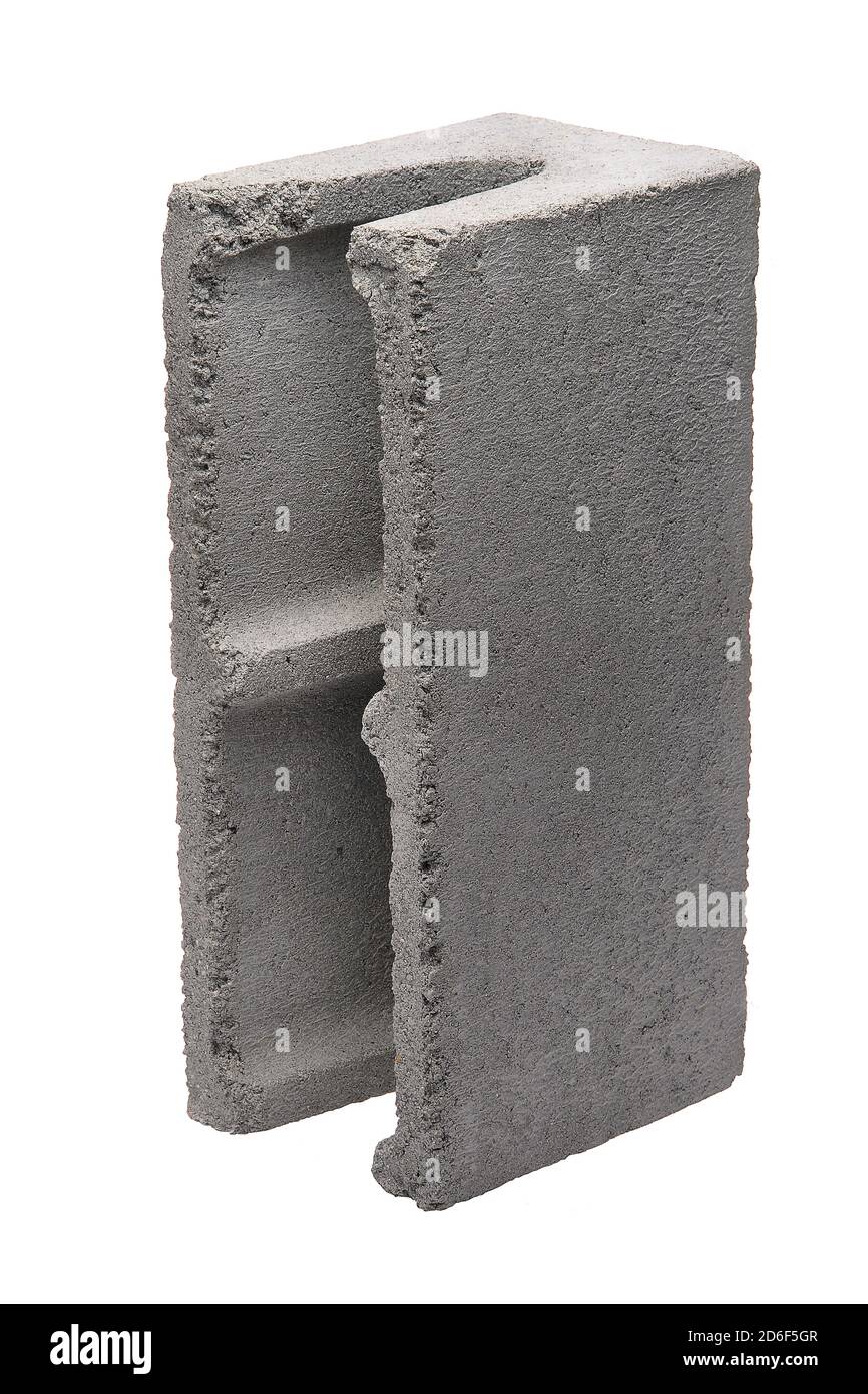 types of concrete blocks on white background Stock Photo - Alamy