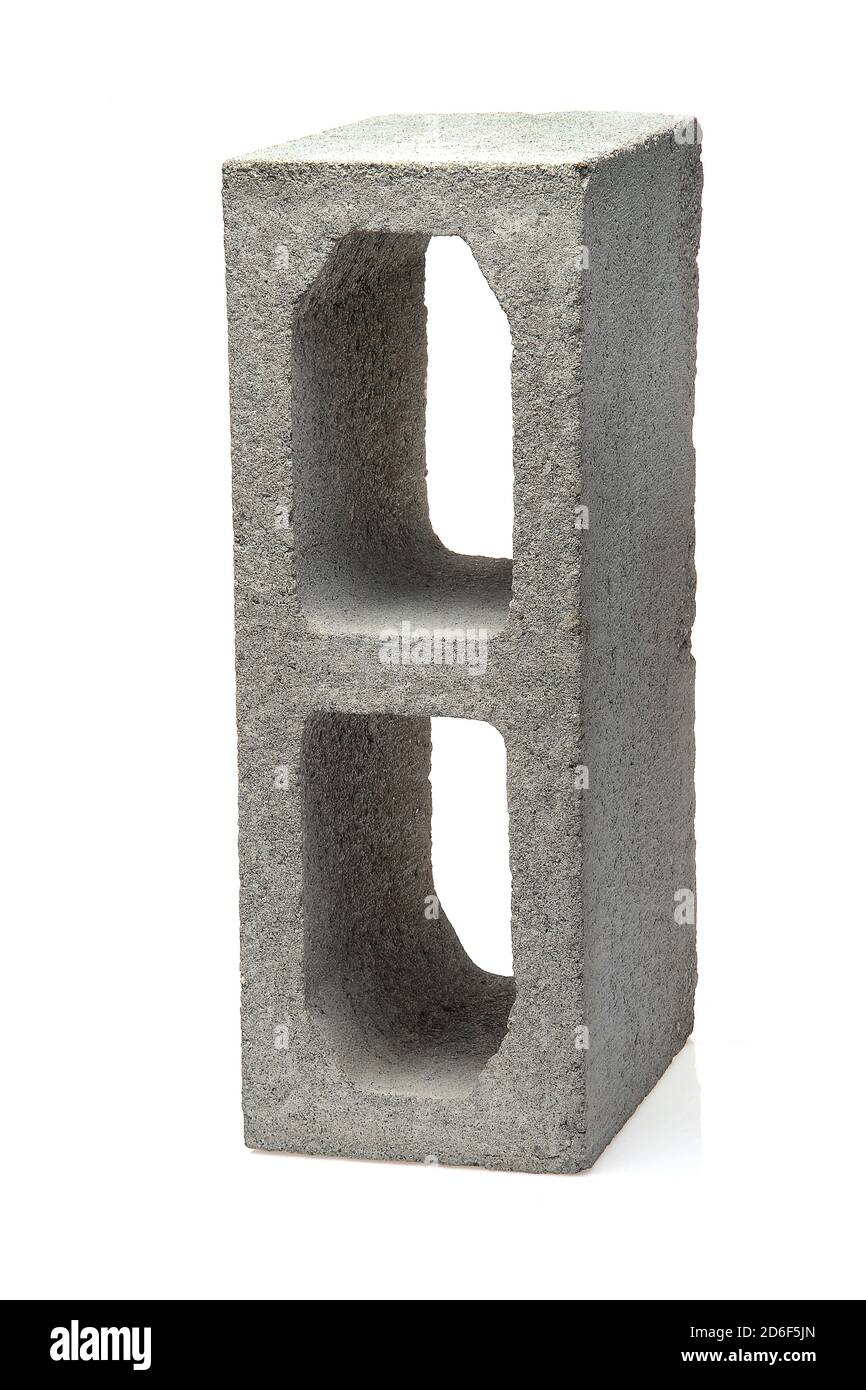 types of concrete blocks on white background Stock Photo - Alamy