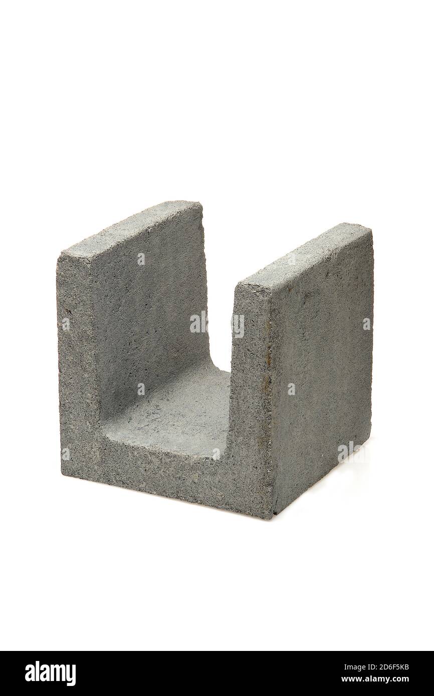 types of concrete blocks on white background Stock Photo - Alamy