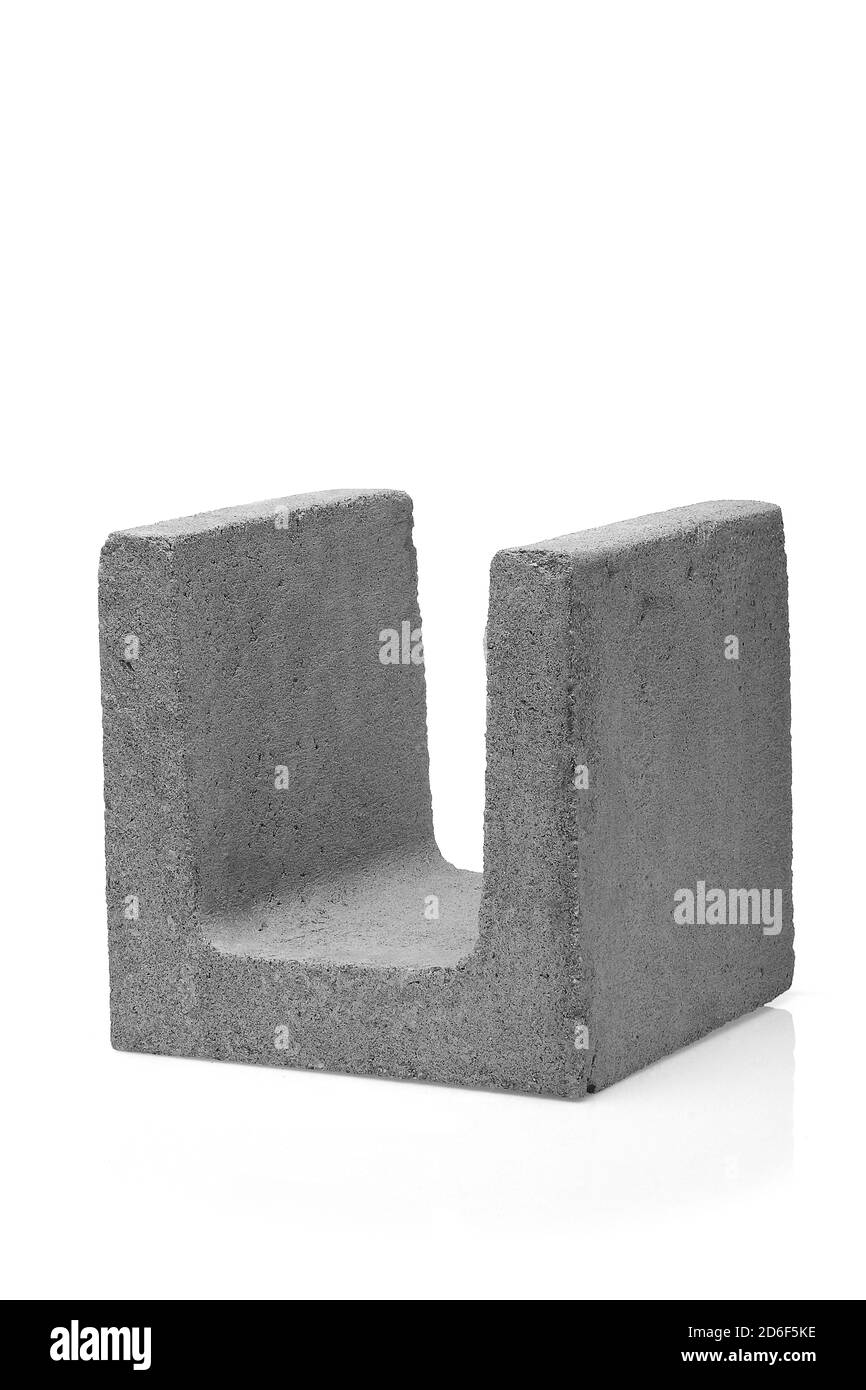 types of concrete blocks on white background Stock Photo - Alamy