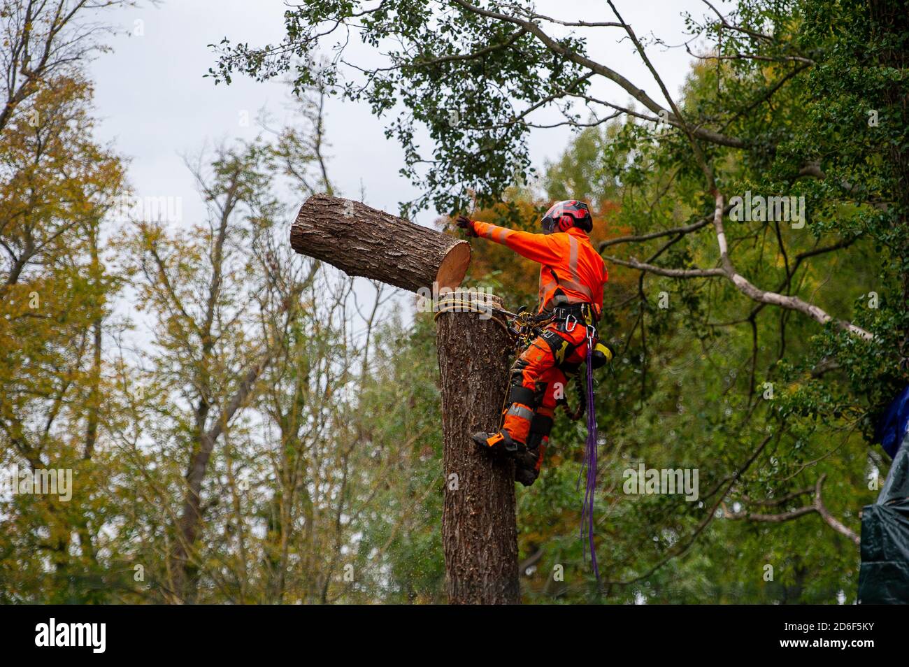 Denham, UK. 16th October 2020. HS2 were at work again today in the ...