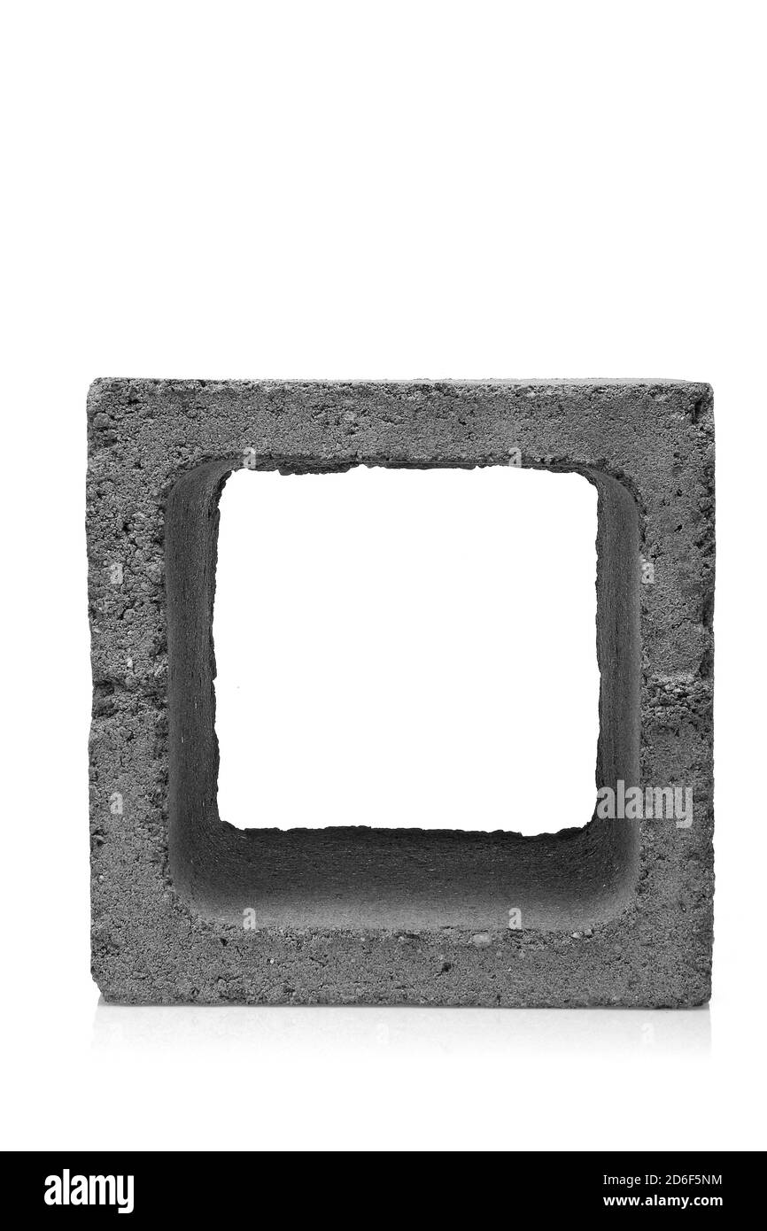 types of concrete blocks on white background Stock Photo - Alamy