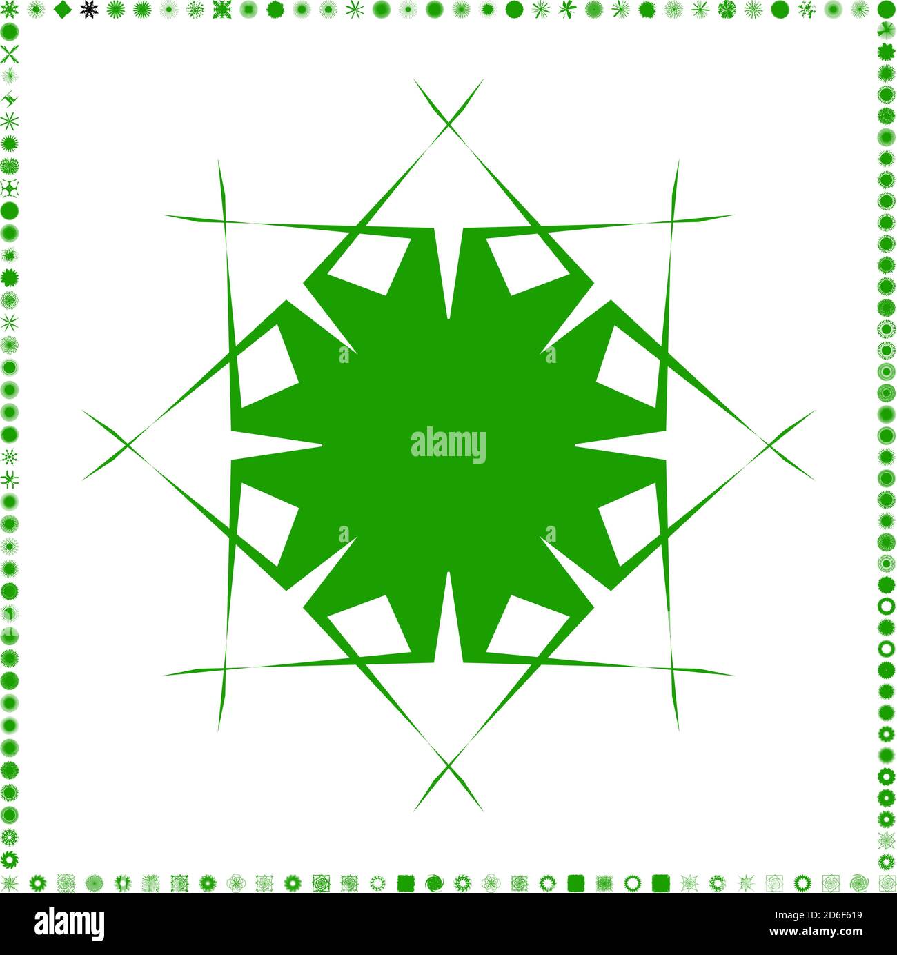 Green, organic-angular geometric generative art shapes, abstract vector ...