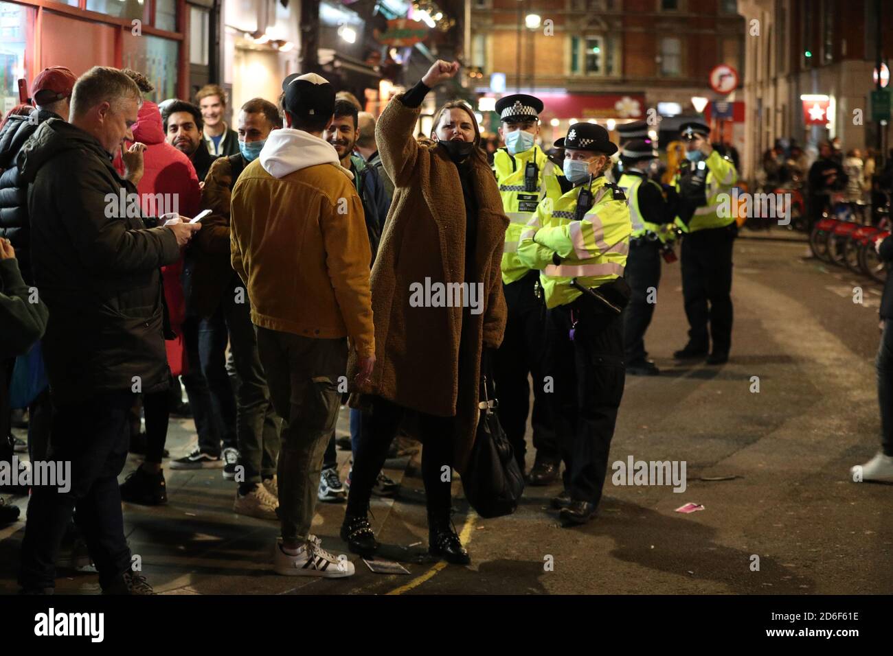 Gathering on corner old compton street hi-res stock photography and ...