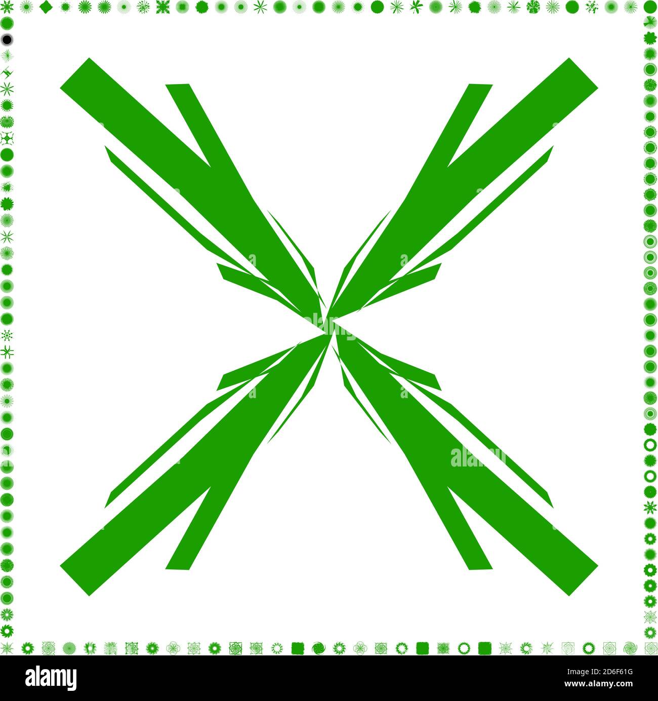 Green, organic-angular geometric generative art shapes, abstract vector ...