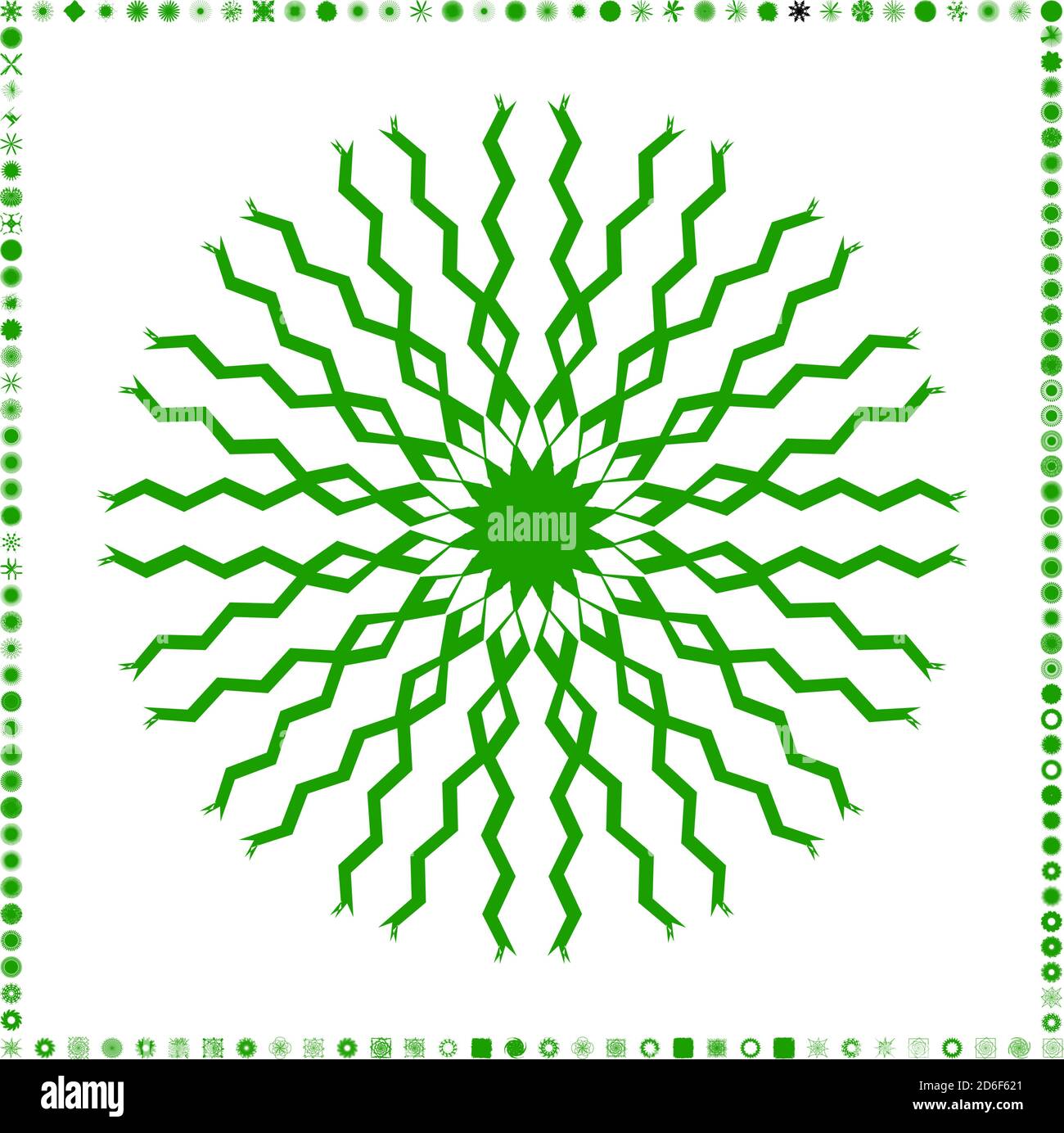 Green, organic-angular geometric generative art shapes, abstract vector ...