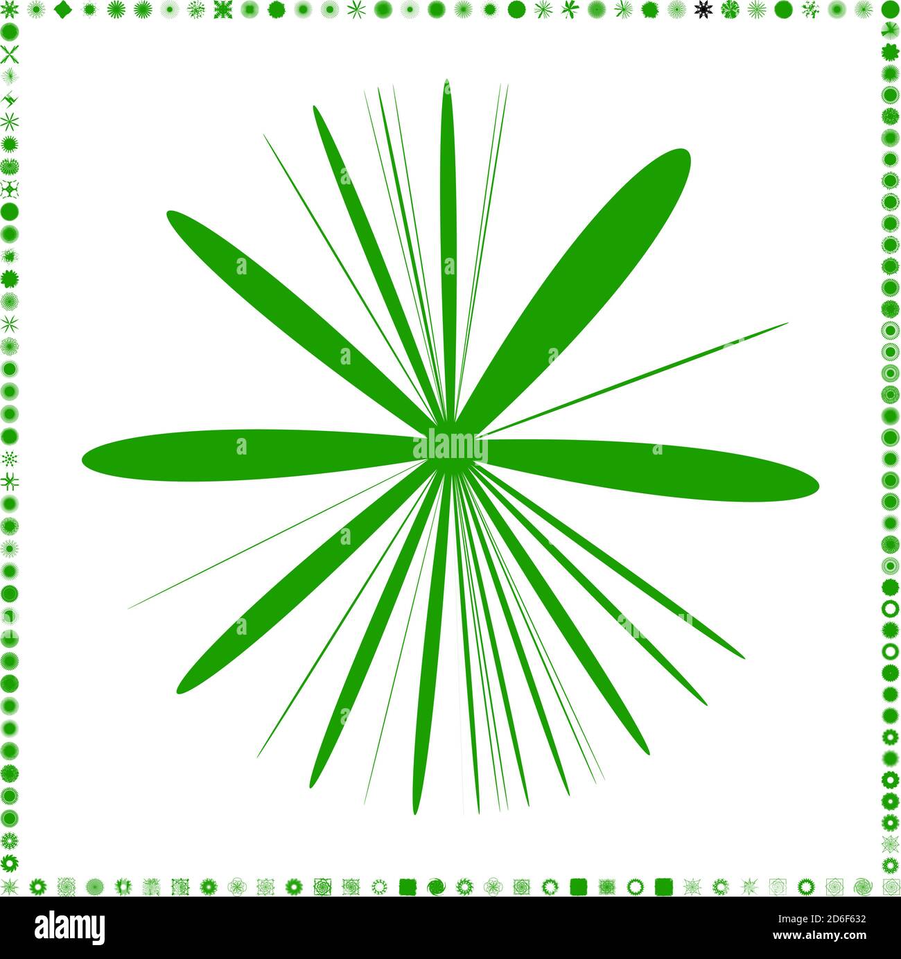 Green, organic-angular geometric generative art shapes, abstract vector ...