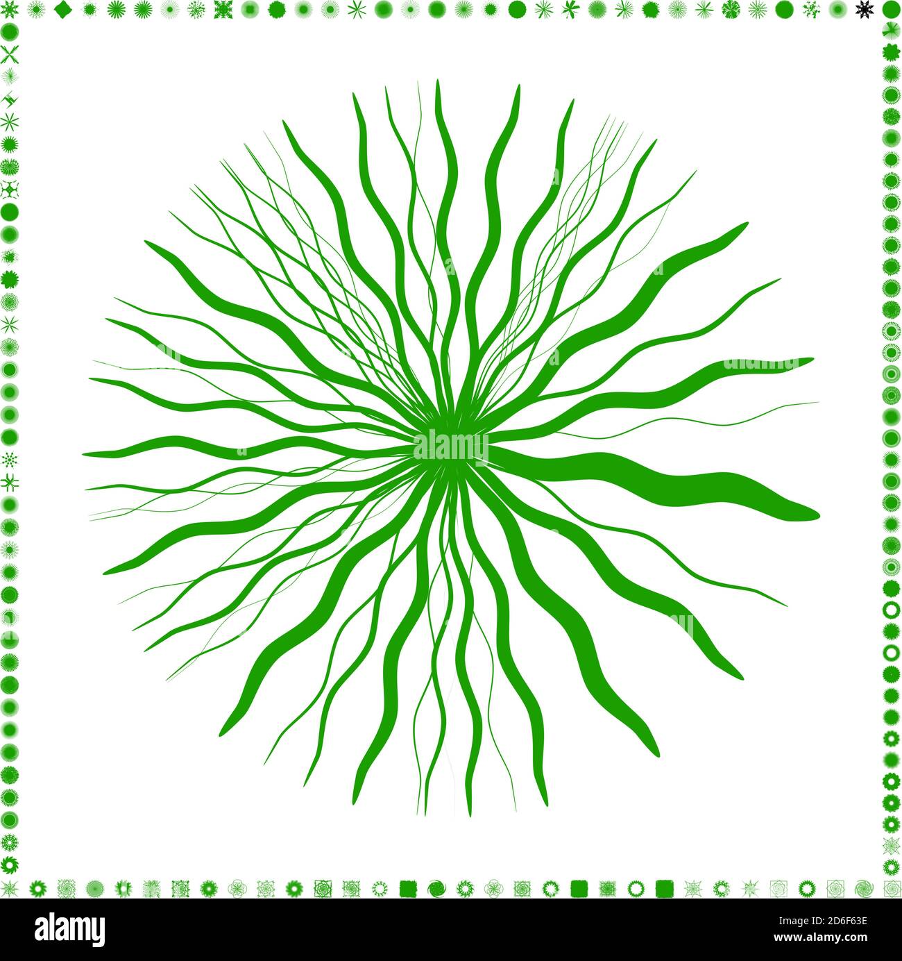Green, organic-angular geometric generative art shapes, abstract vector ...