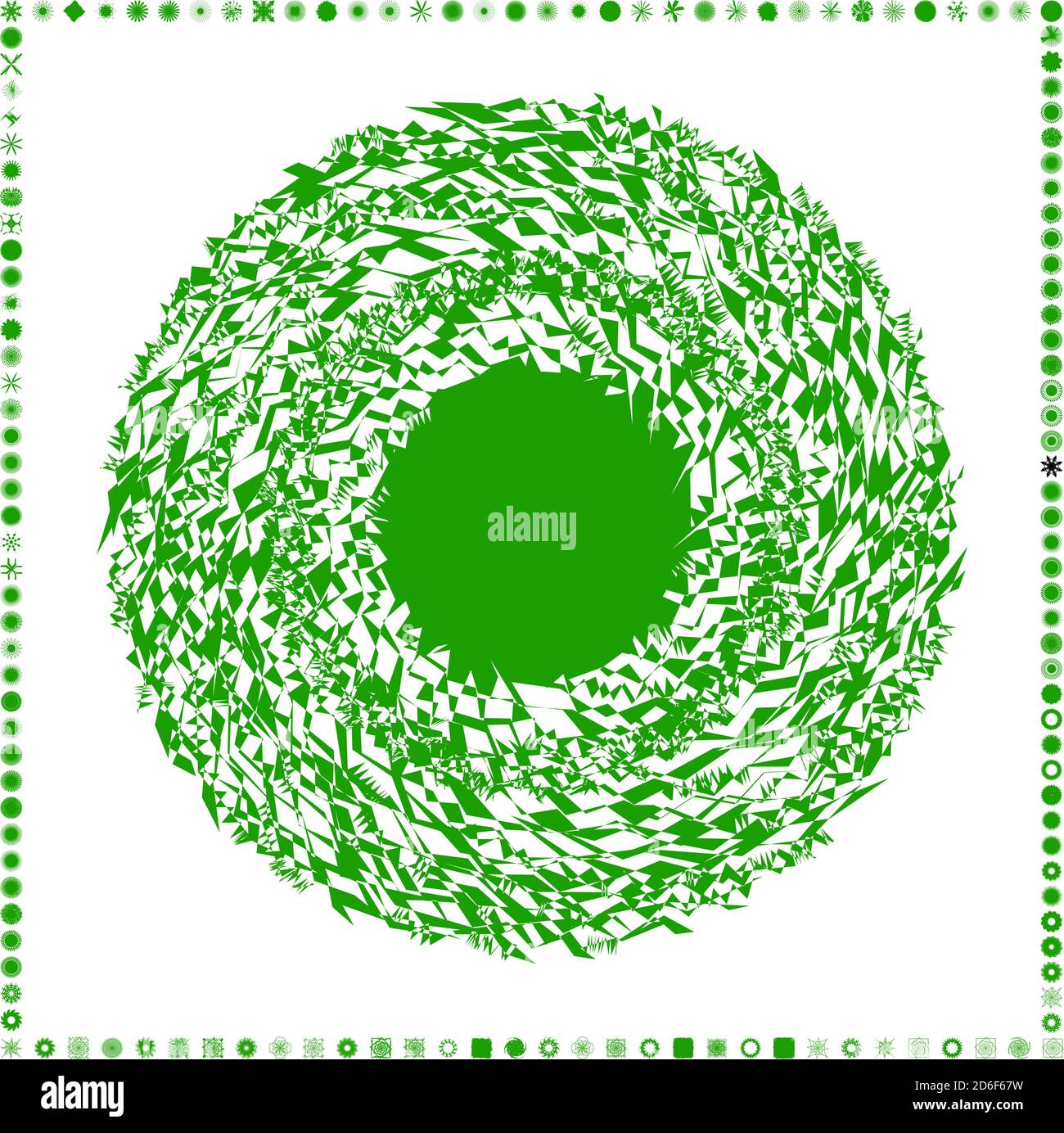 Green, organic-angular geometric generative art shapes, abstract vector ...