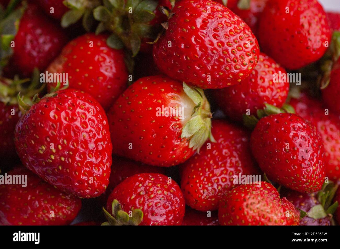 Strawberry. Fresh organic berries macro. Fruit background. Beautiful ...