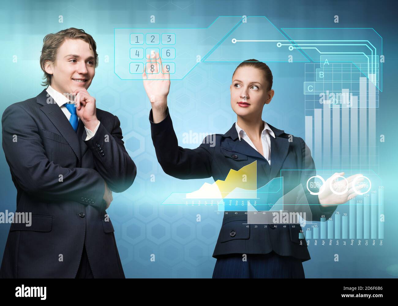 Businesspeople using modern technologies Stock Photo - Alamy