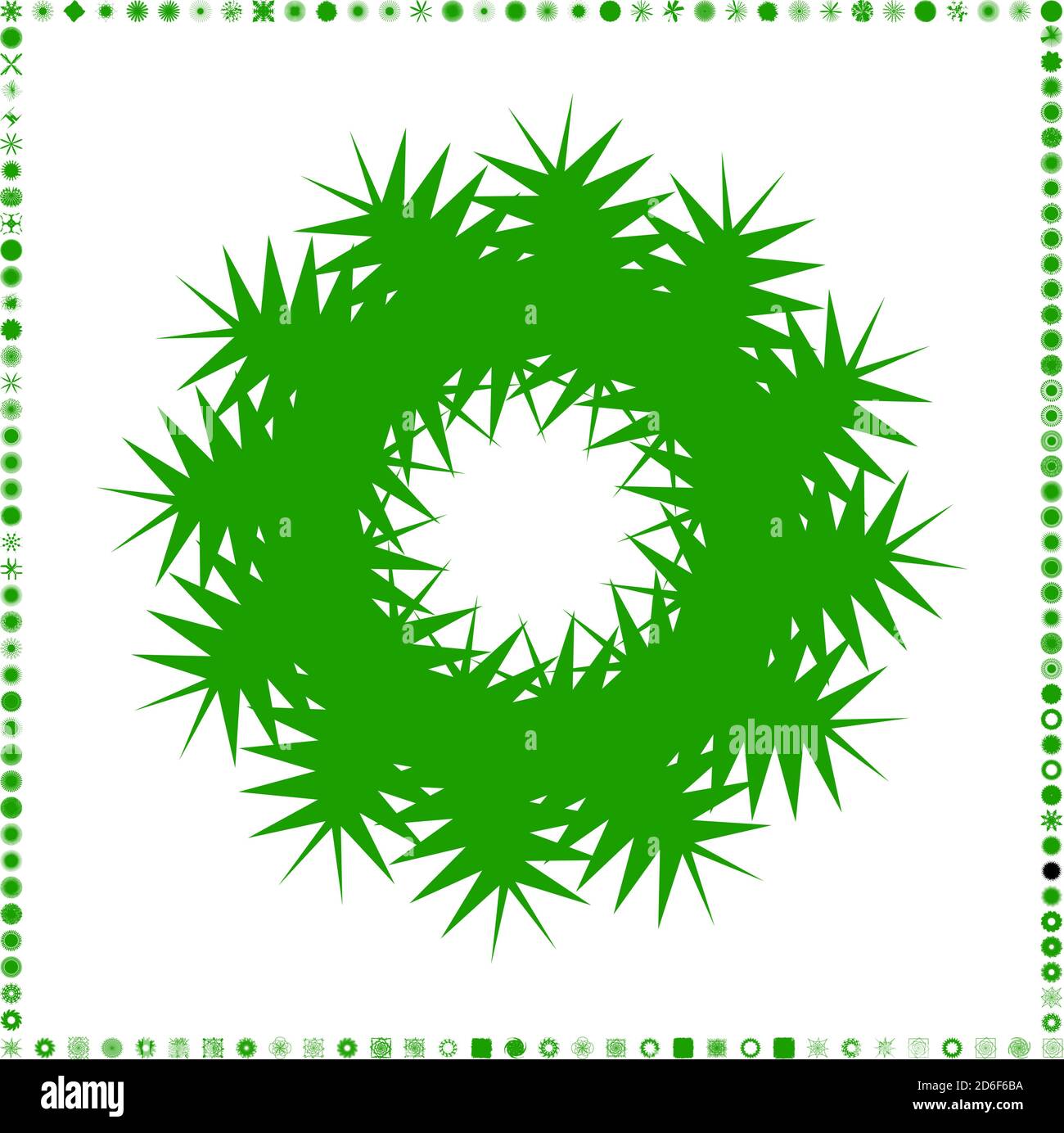 Green, organic-angular geometric generative art shapes, abstract vector ...
