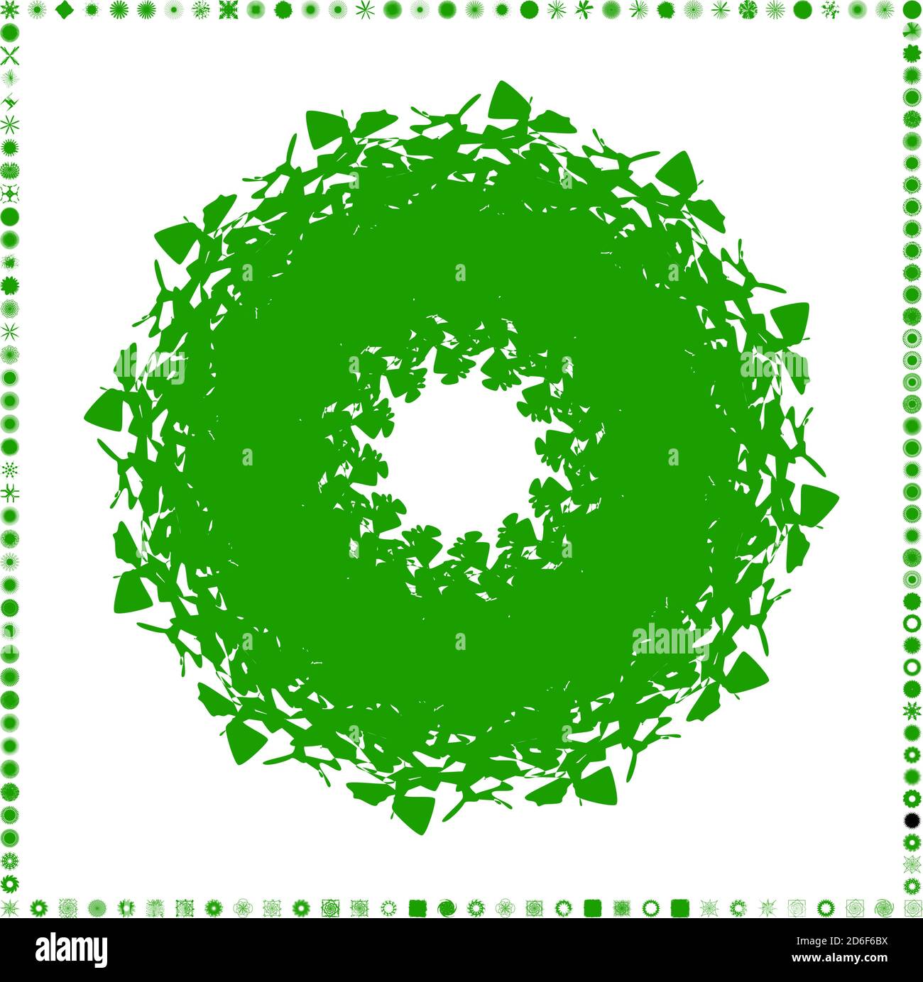 Green, organic-angular geometric generative art shapes, abstract vector ...