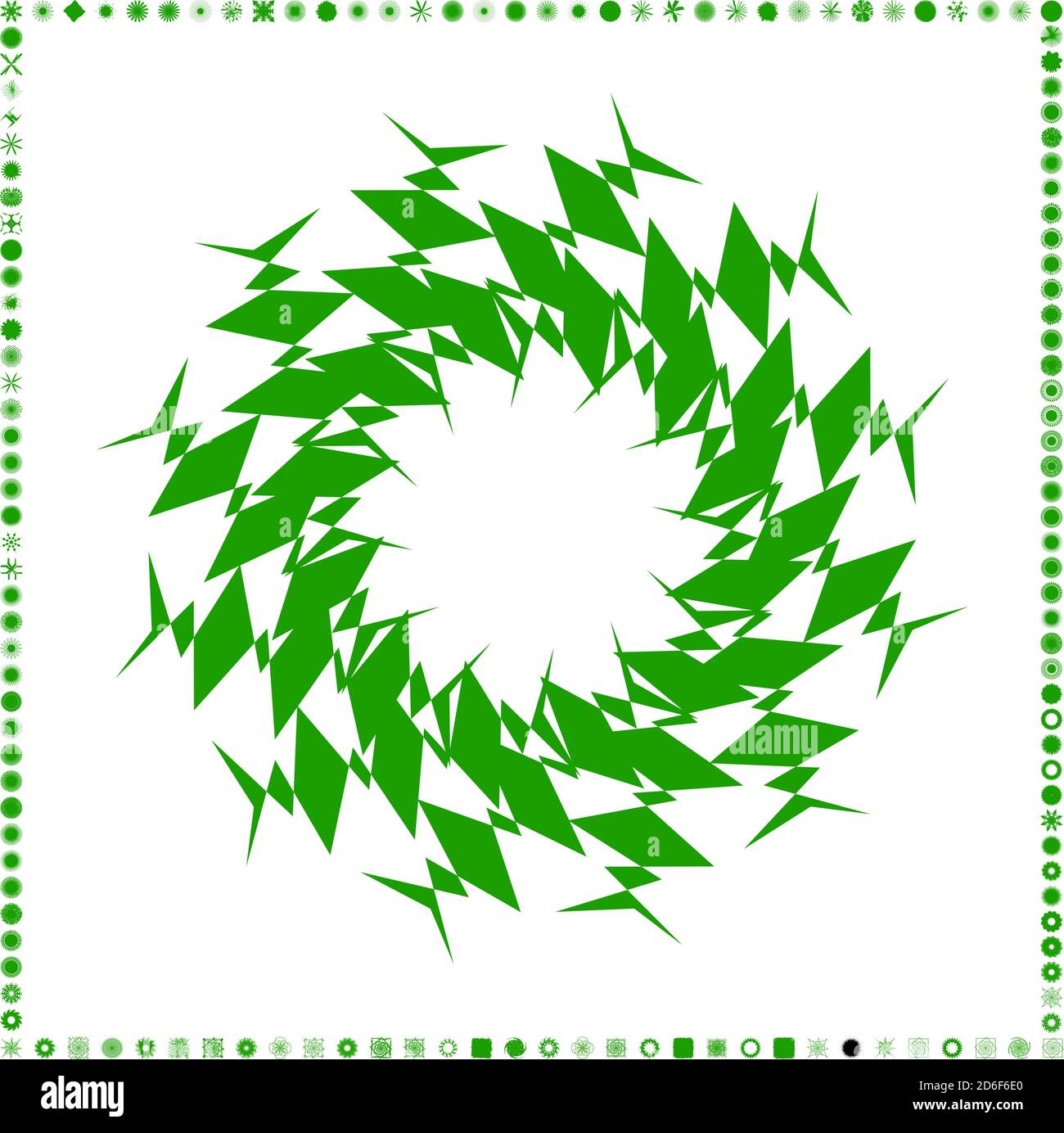 Green, organic-angular geometric generative art shapes, abstract vector ...