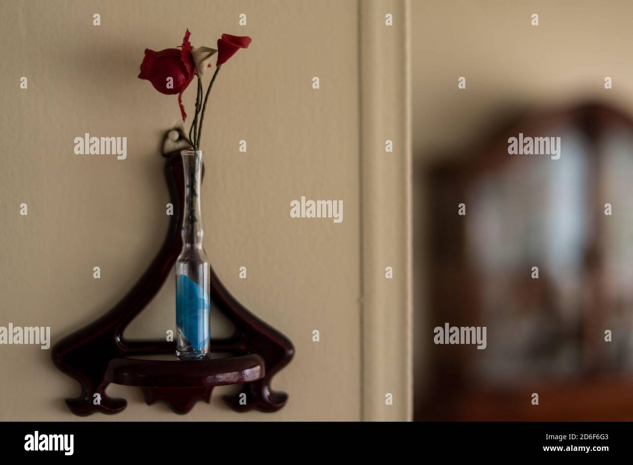 Little glass flower pot at home Stock Photo - Alamy