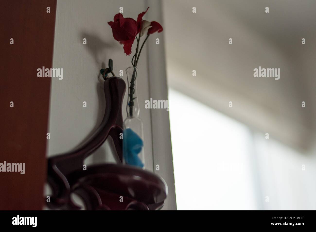 Little glass flower pot at home Stock Photo - Alamy