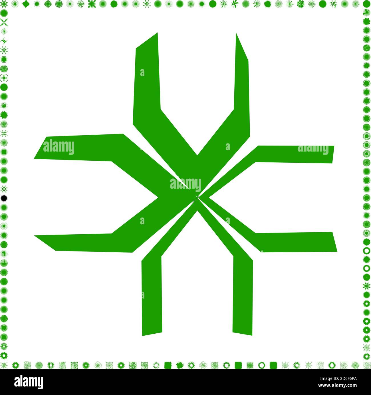 Green, organic-angular geometric generative art shapes, abstract vector ...